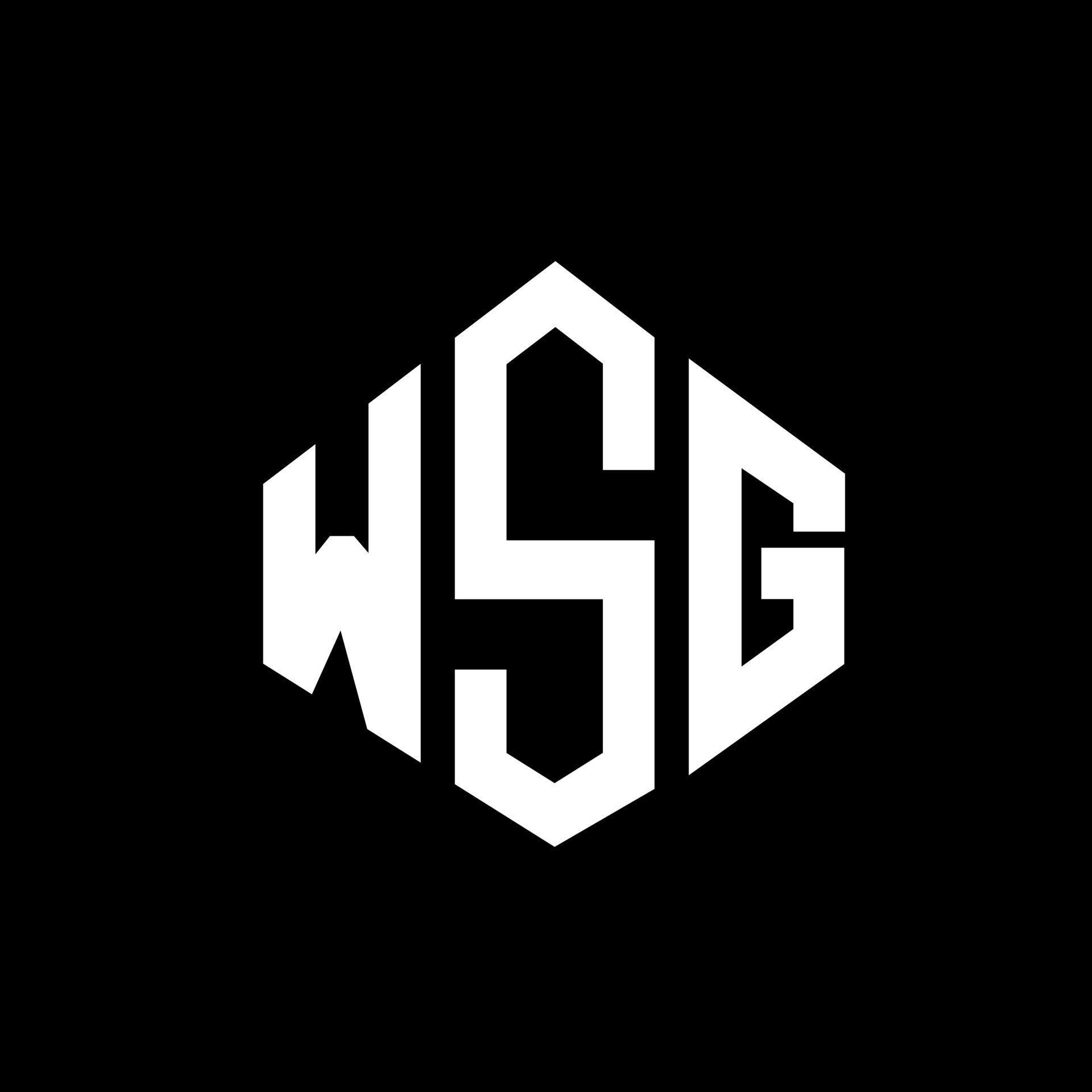 WSG letter logo design with polygon shape. WSG polygon and cube shape logo design. WSG hexagon ...