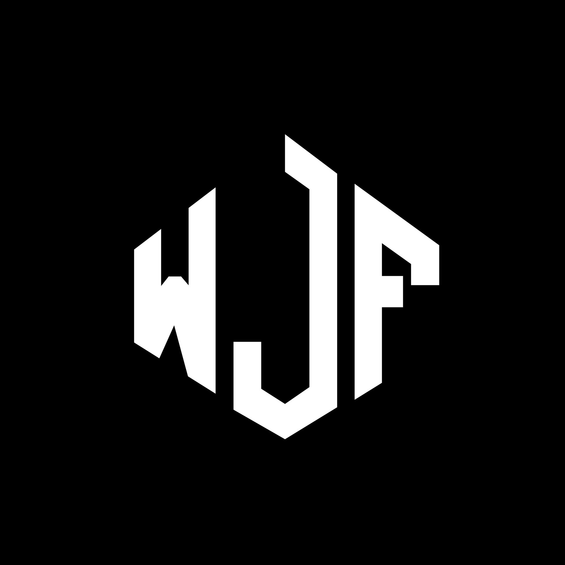 diseño de logotipo de letra wjf con forma de polígono. wjf polígono y diseño de logotipo en ...