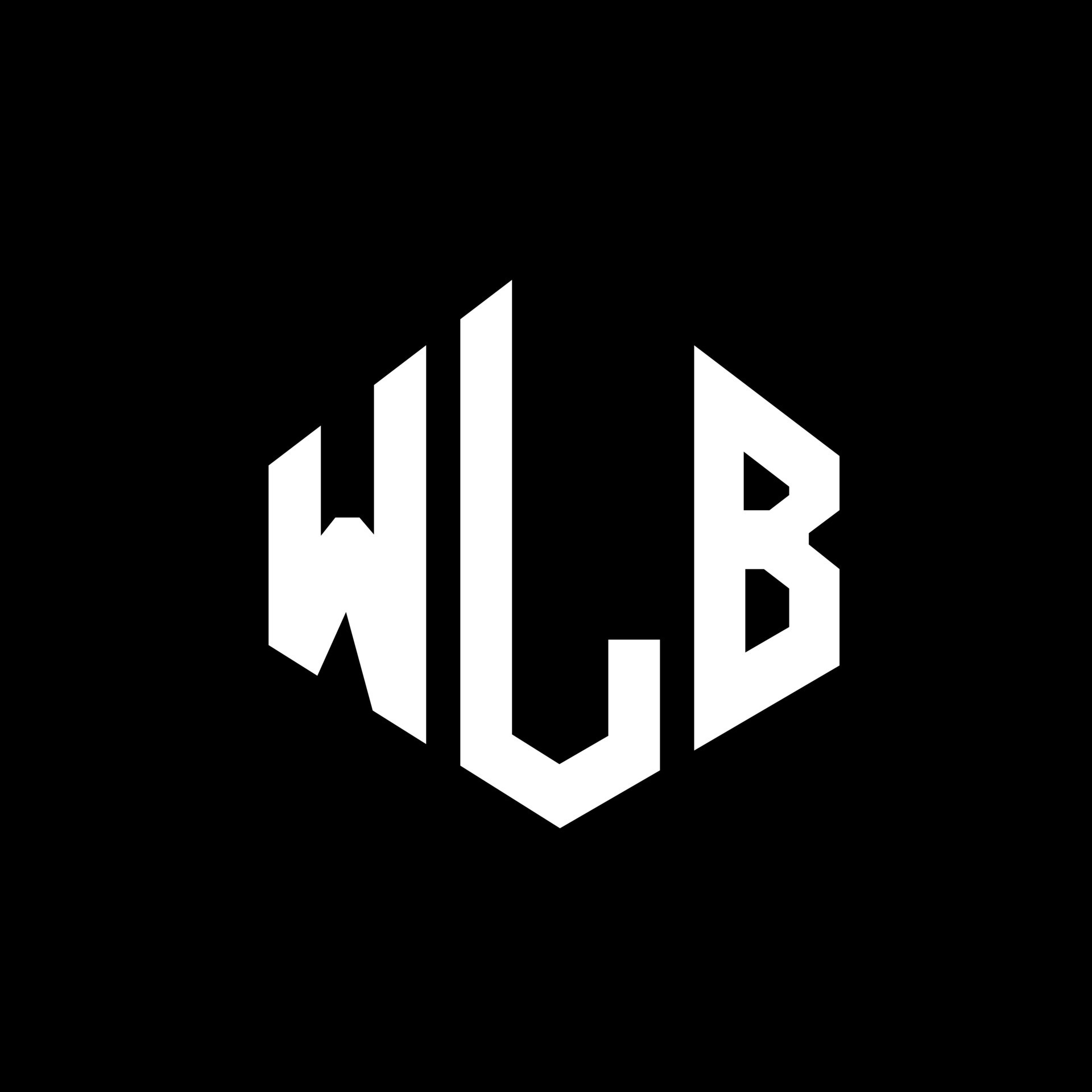 diseño de logotipo de letra wlb con forma de polígono. diseño de logotipo de forma de cubo y ...