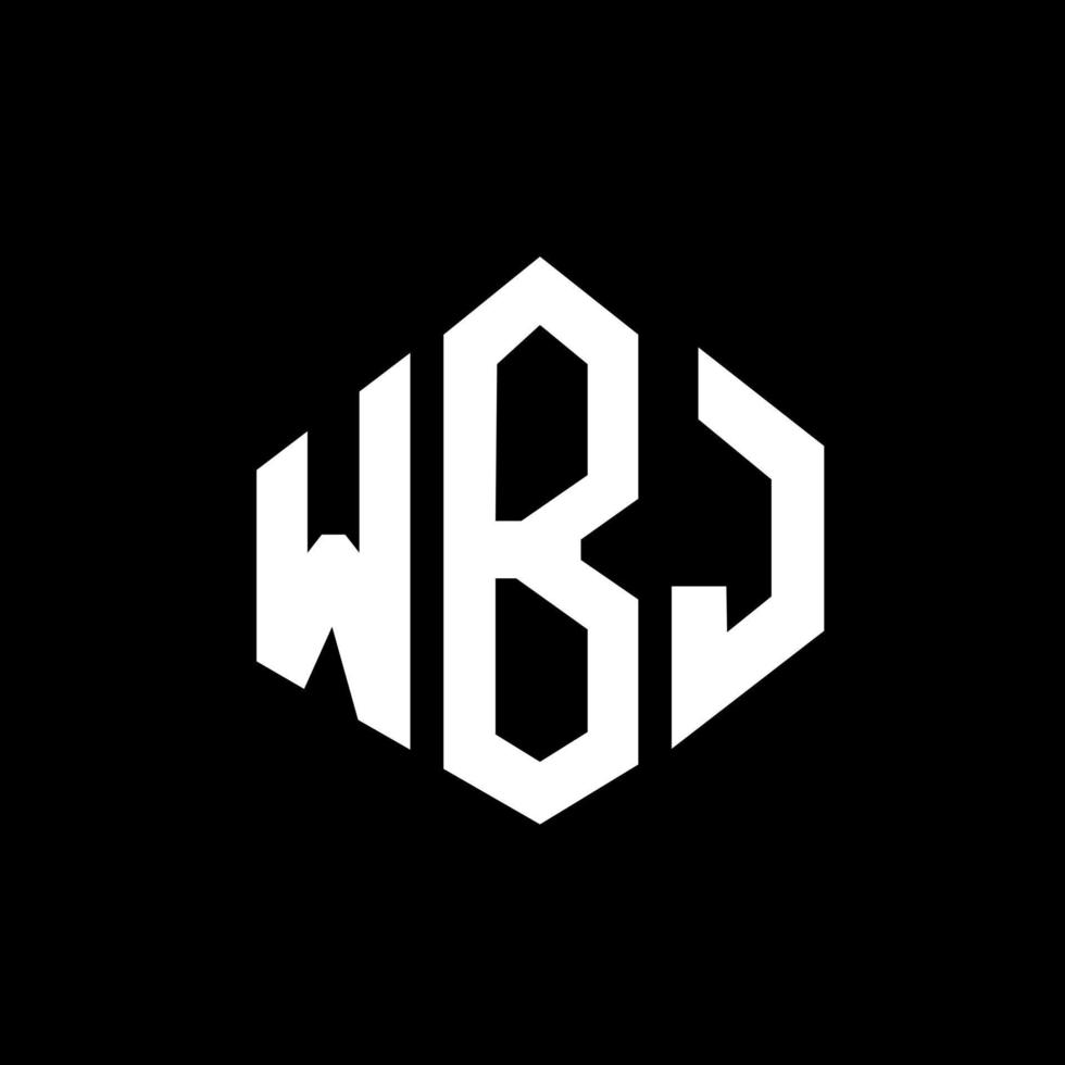 diseño de logotipo de letra wbj con forma de polígono. diseño de logotipo en forma de cubo y ...