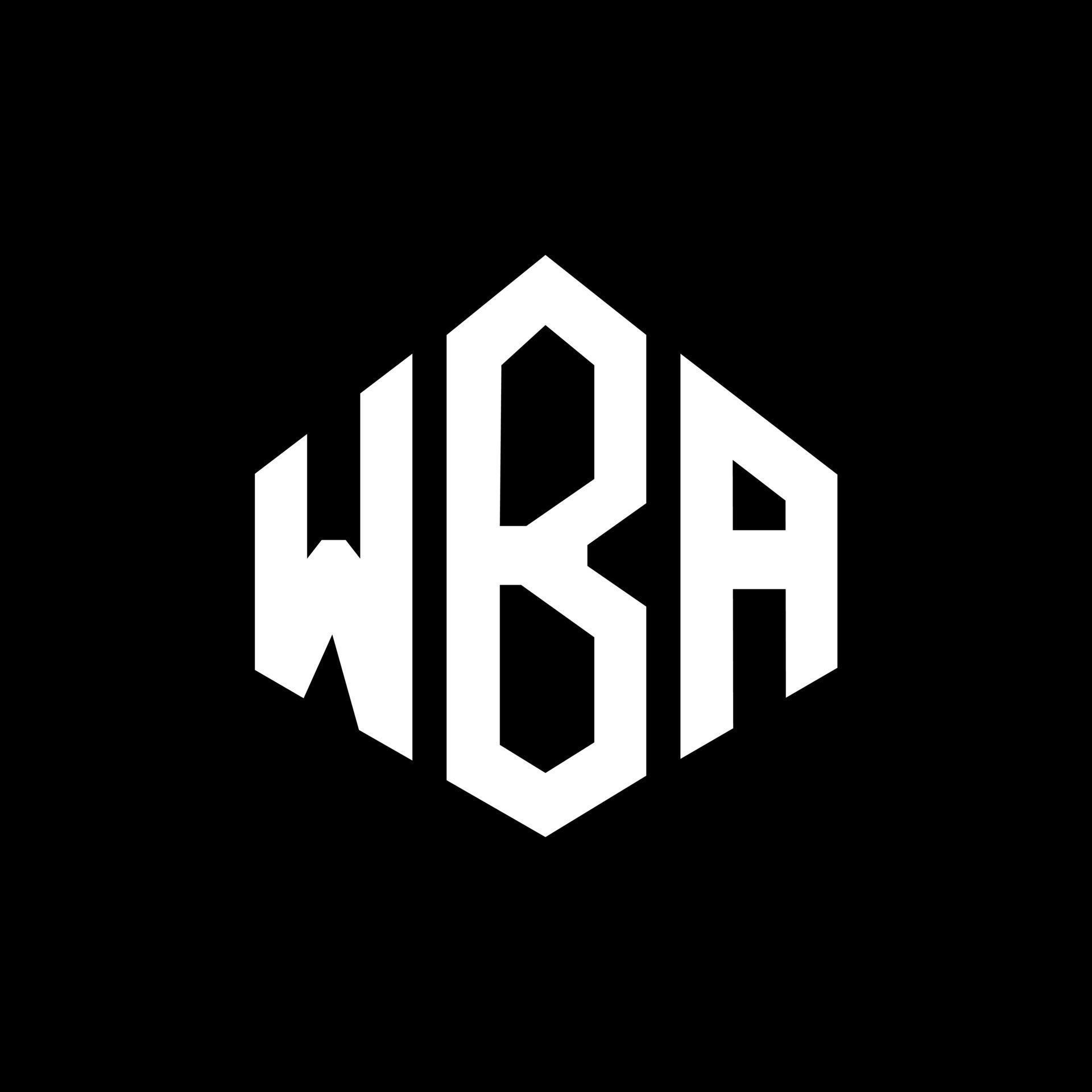 WBA letter logo design with polygon shape. WBA polygon and cube shape logo design. WBA hexagon ...