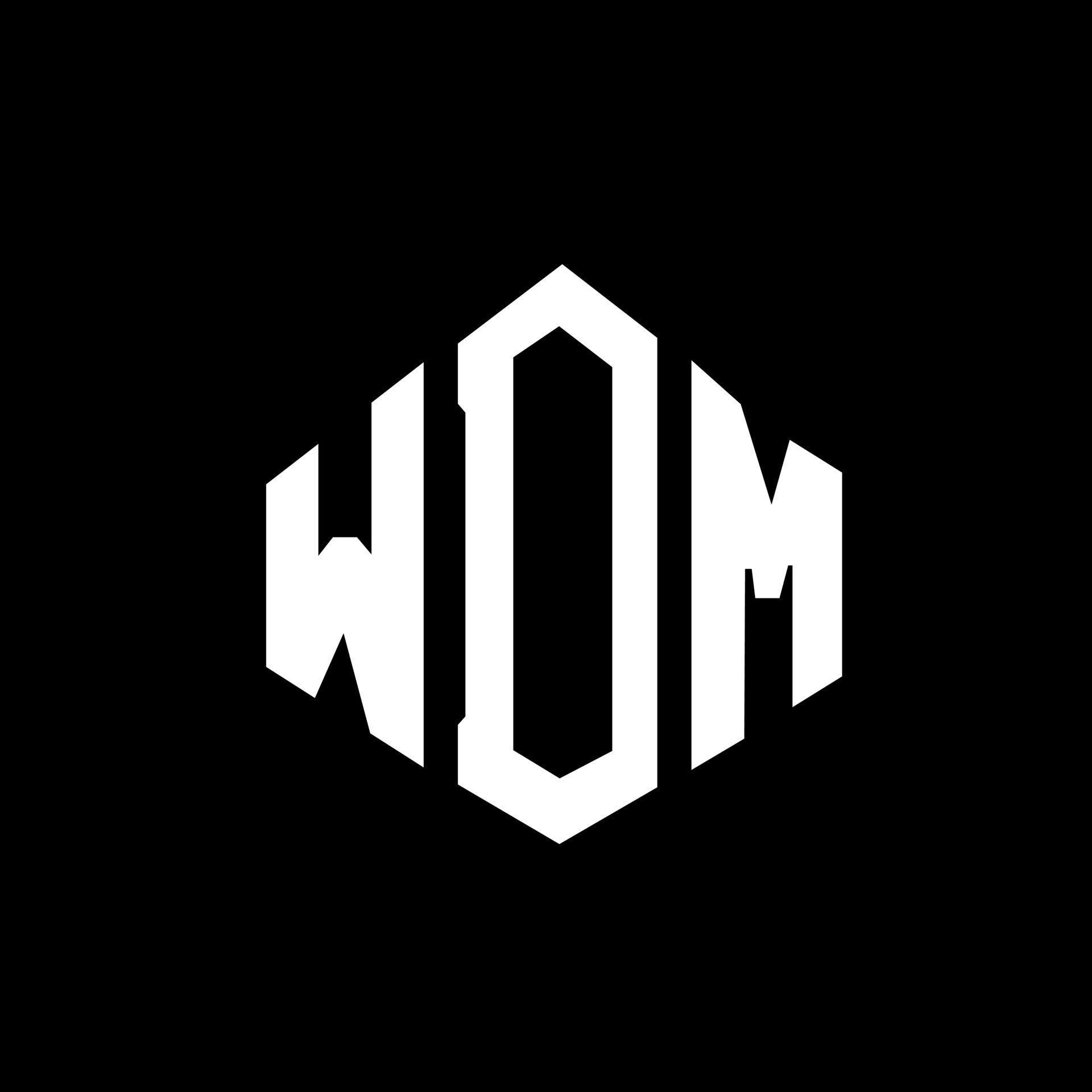 diseño de logotipo de letra wdm con forma de polígono. diseño de logotipo en forma de cubo y ...