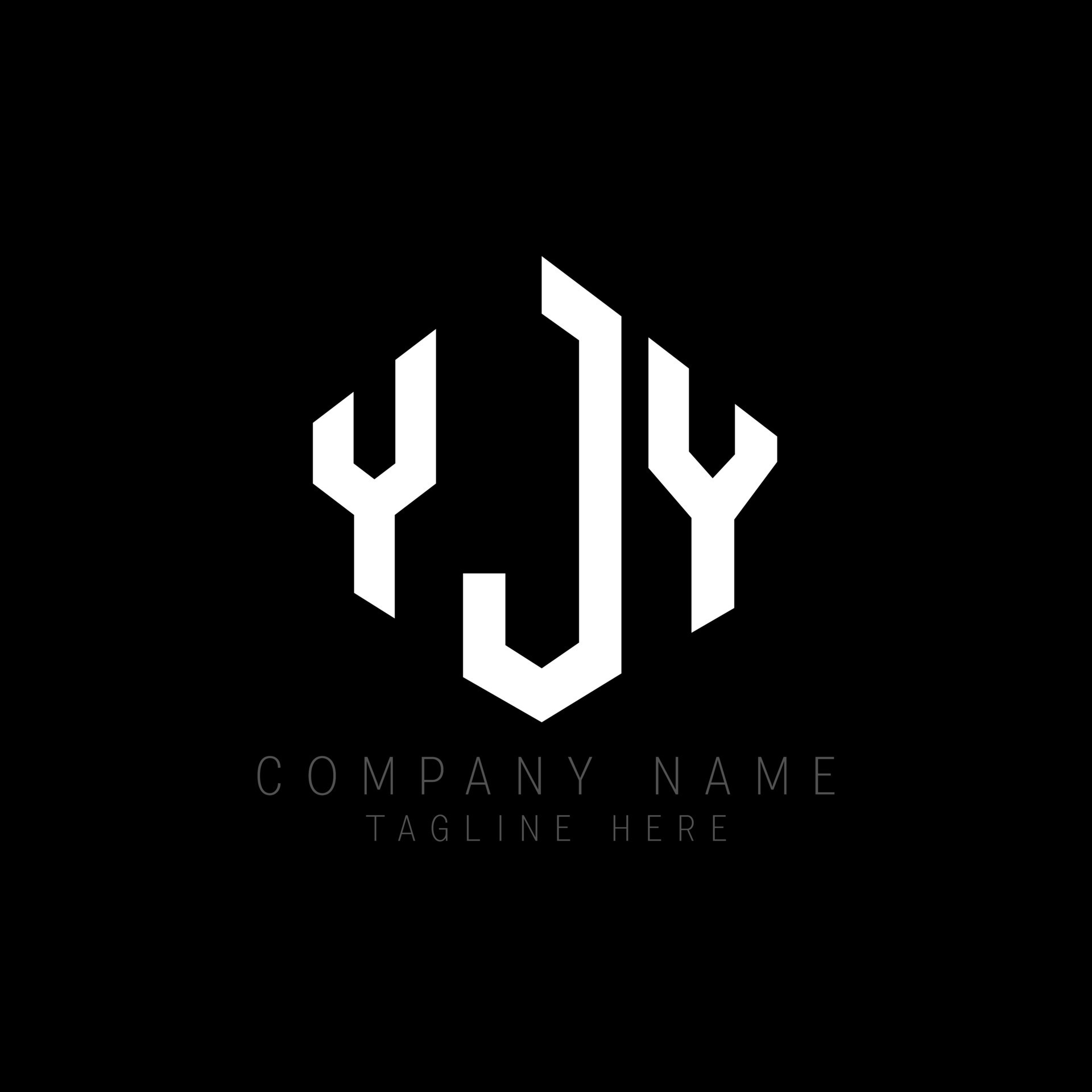 YJY letter logo design with polygon shape. YJY polygon and cube shape logo design. YJY hexagon ...