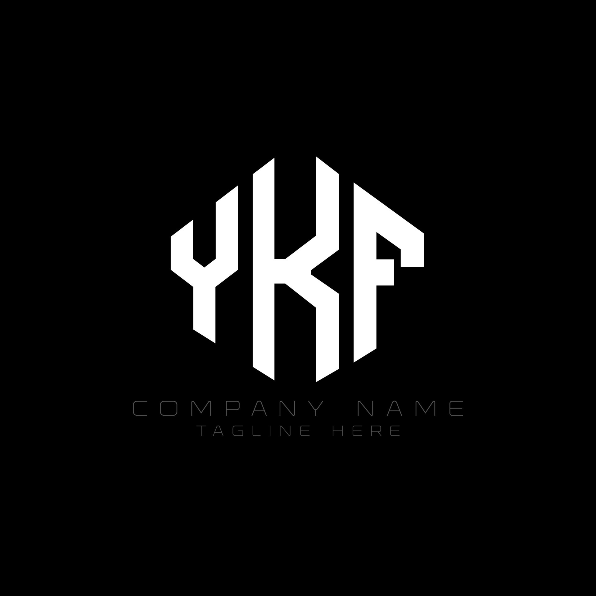 diseño de logotipo de letra ykf con forma de polígono. ykf polígono y diseño de logotipo en ...