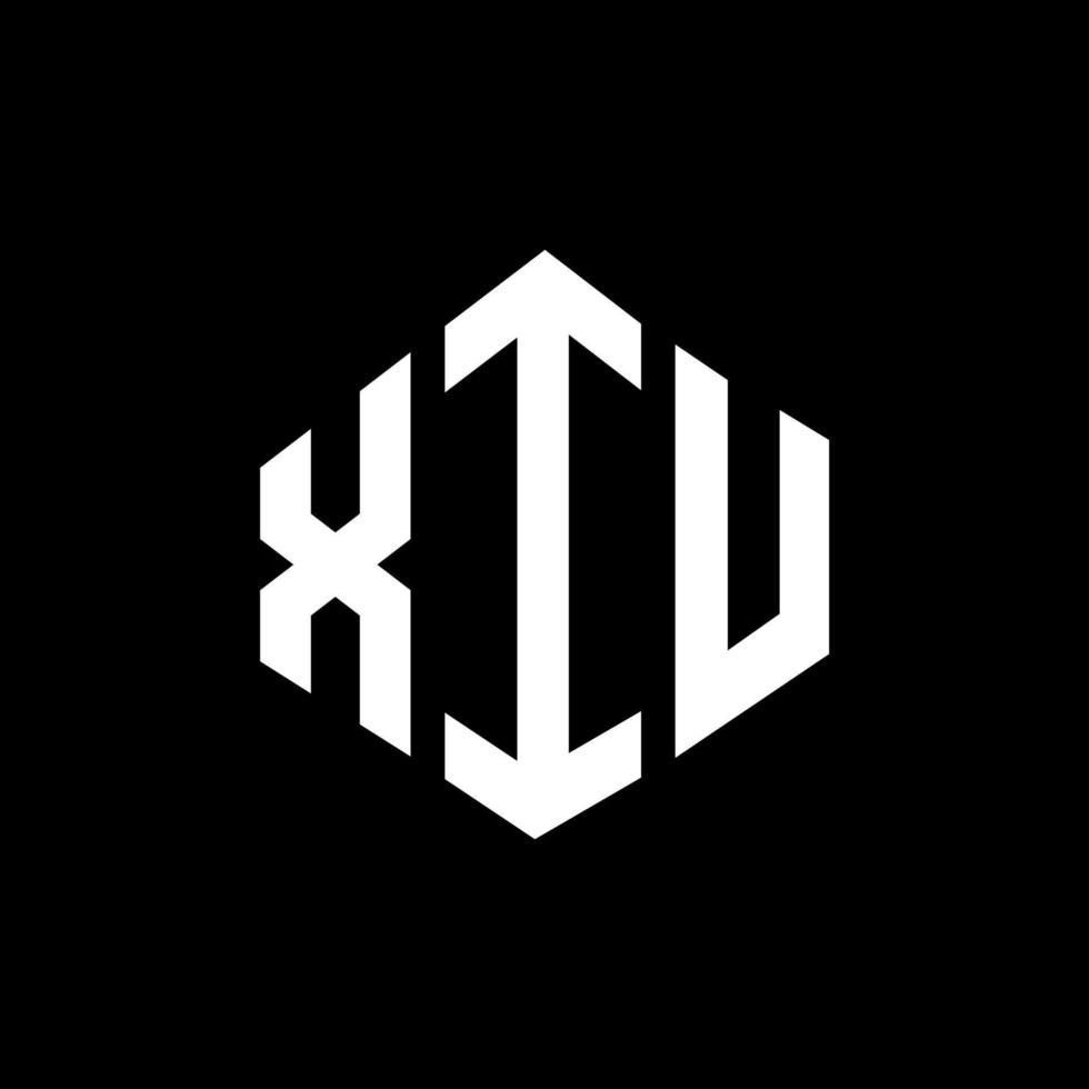 diseño de logotipo de letra xiu con forma de polígono. diseño de logotipo en forma de cubo y ...