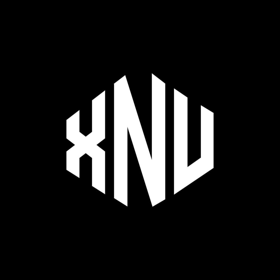 diseño de logotipo de letra xnu con forma de polígono. diseño de logotipo en forma de cubo y ...