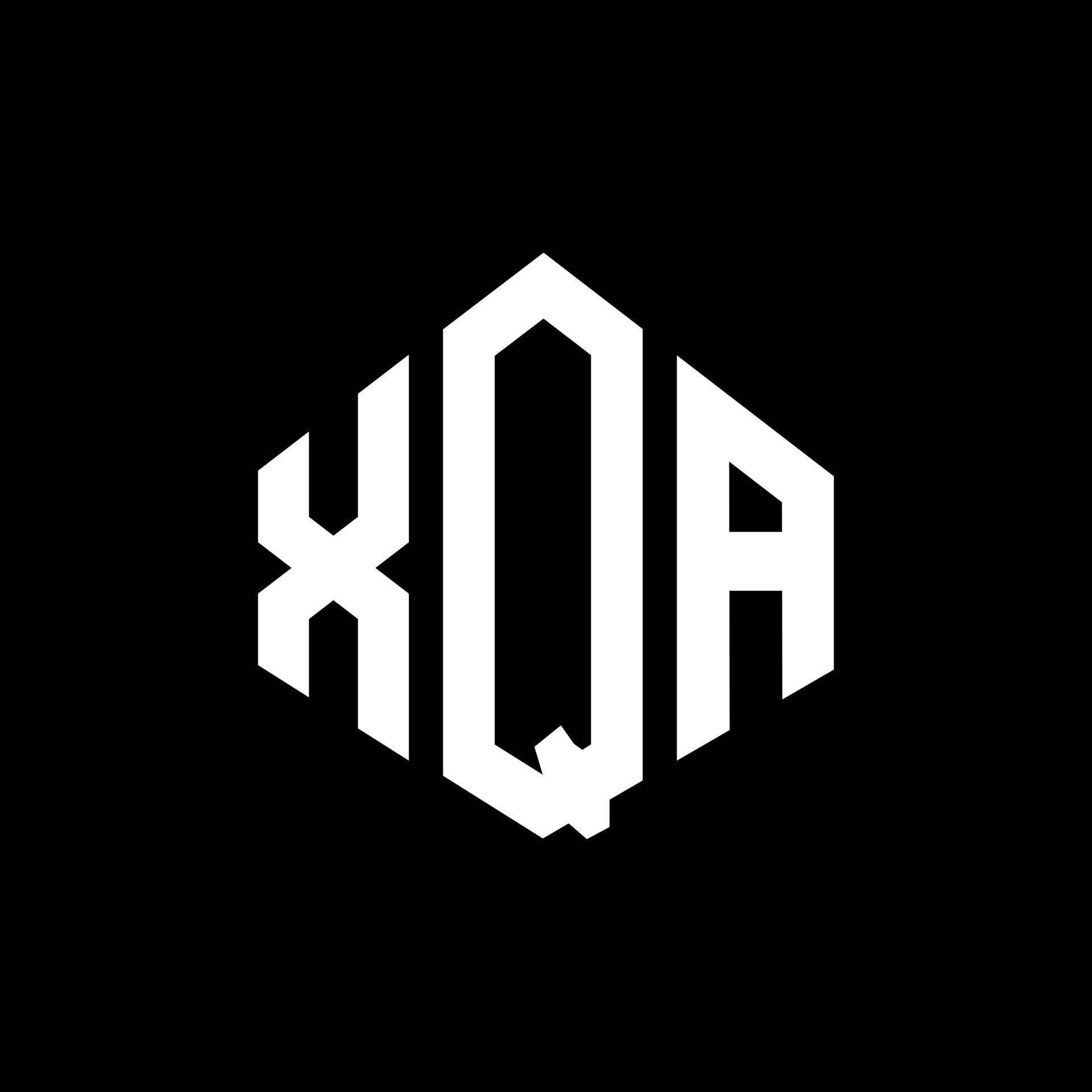 diseño de logotipo de letra xqa con forma de polígono. Diseño de logotipo en forma de cubo y ...