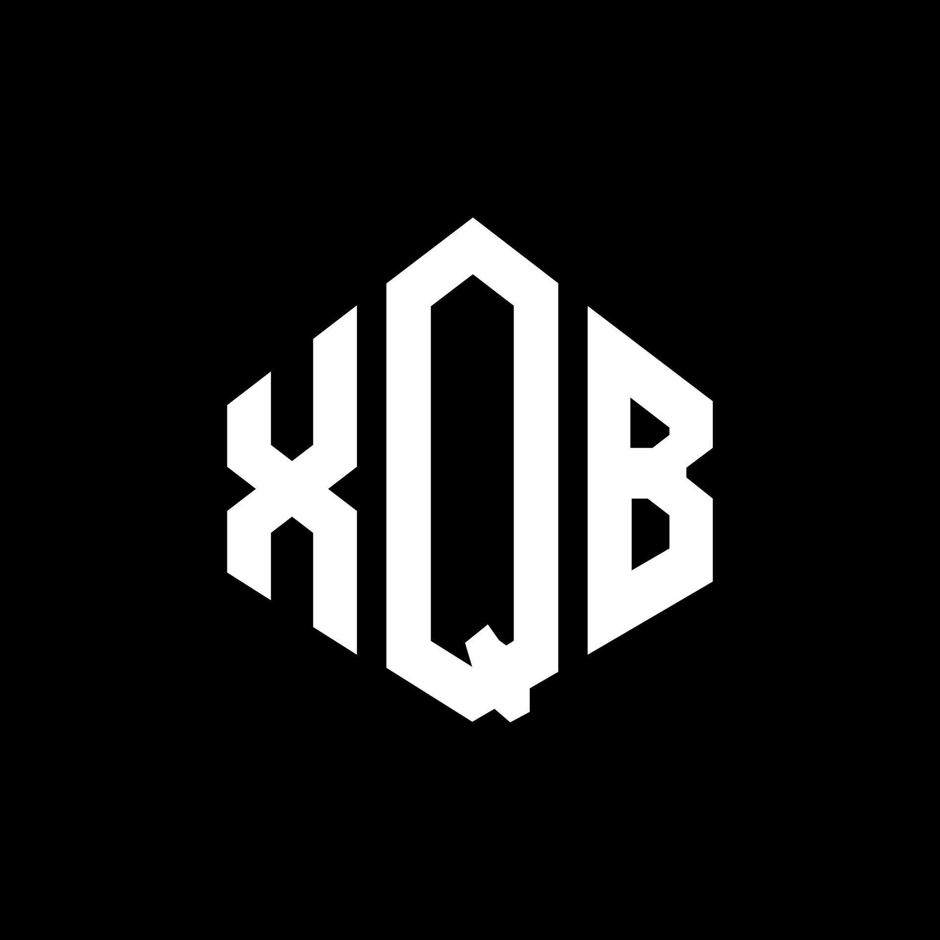 diseño de logotipo de letra xqb con forma de polígono. Diseño de logotipo en forma de cubo y ...