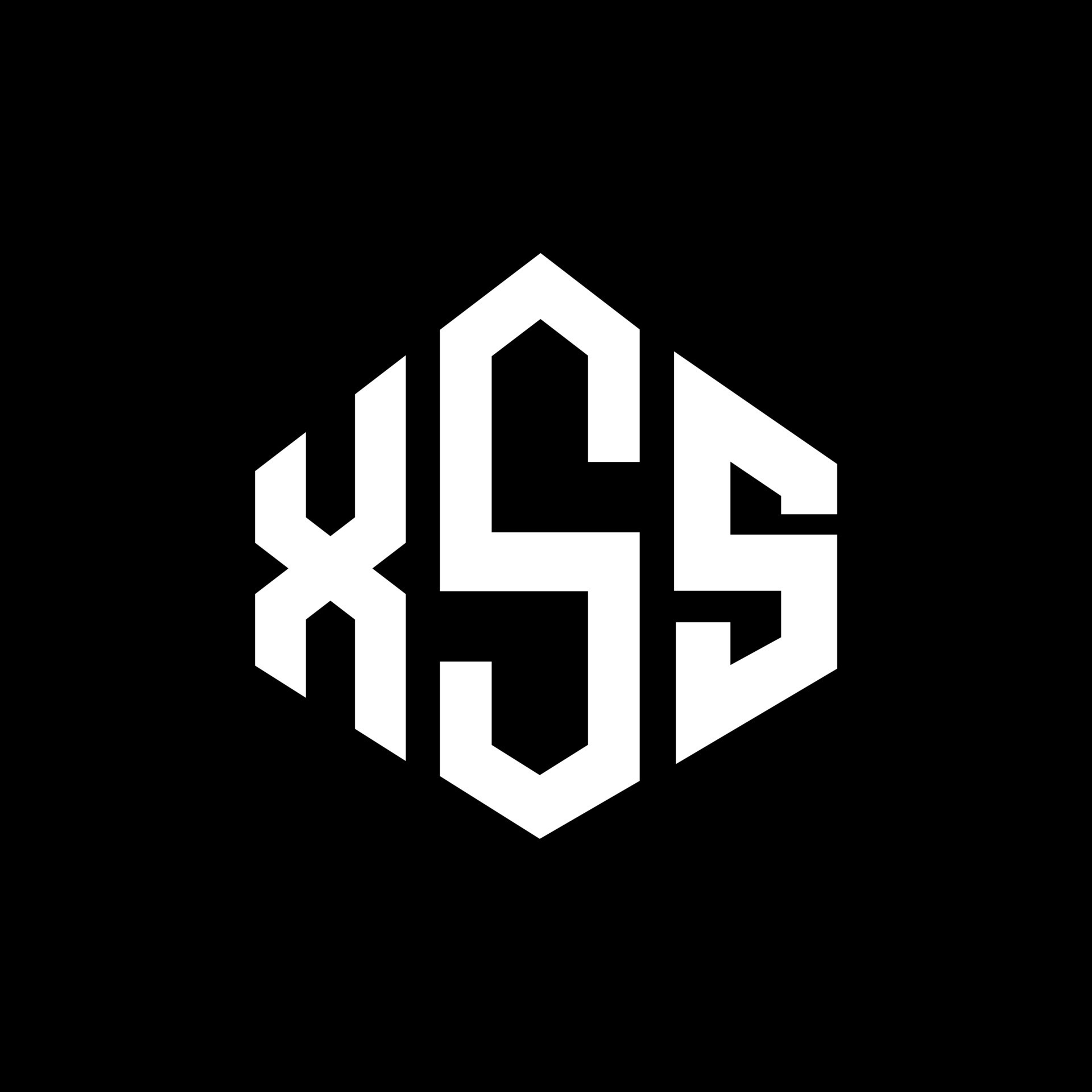 XSS letter logo design with polygon shape. XSS polygon and cube shape logo design. XSS hexagon ...