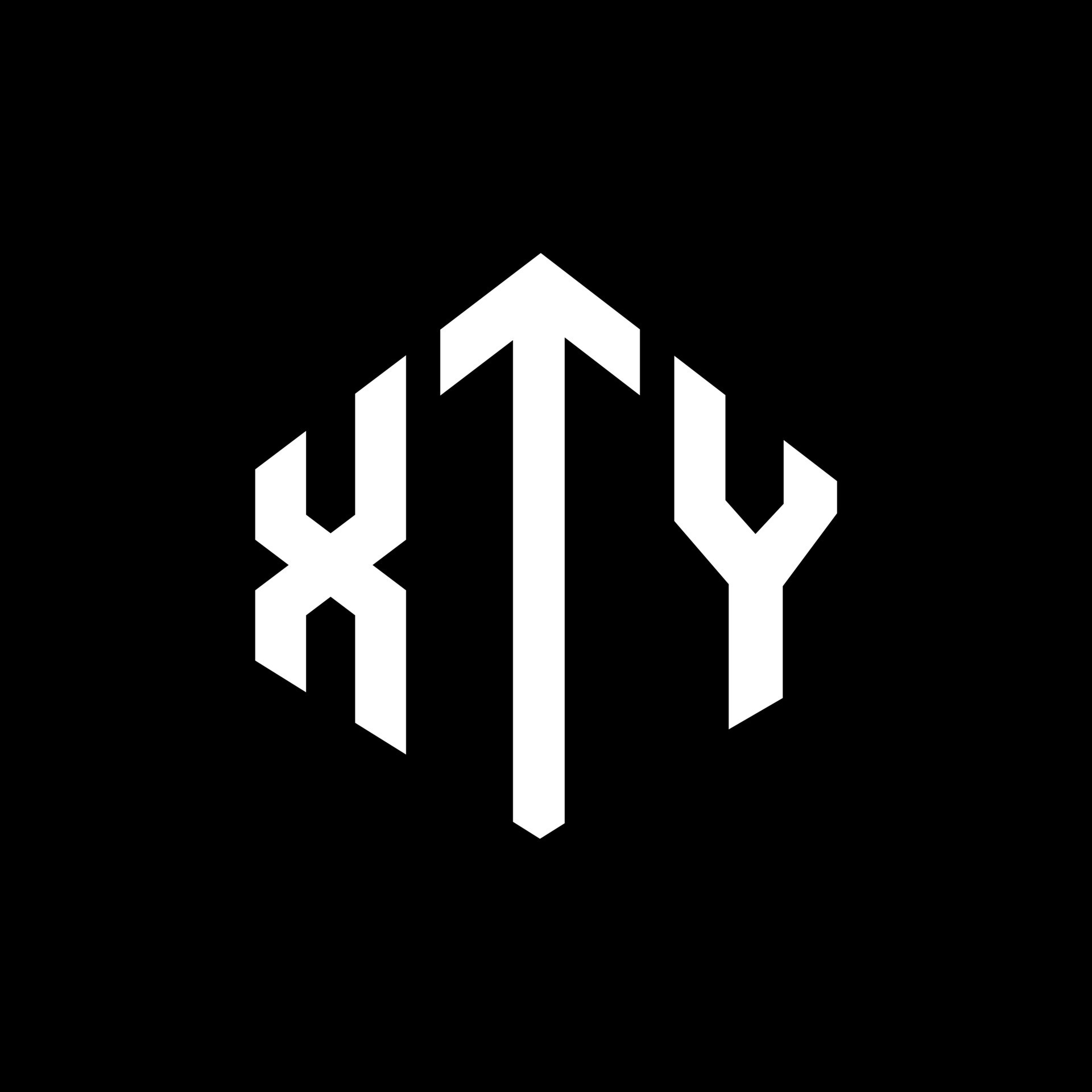 XTY letter logo design with polygon shape. XTY polygon and cube shape logo design. XTY hexagon ...
