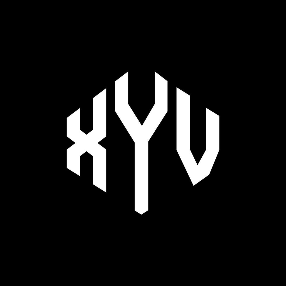diseño de logotipo de letra xyv con forma de polígono. Diseño de logotipo en forma de cubo y ...