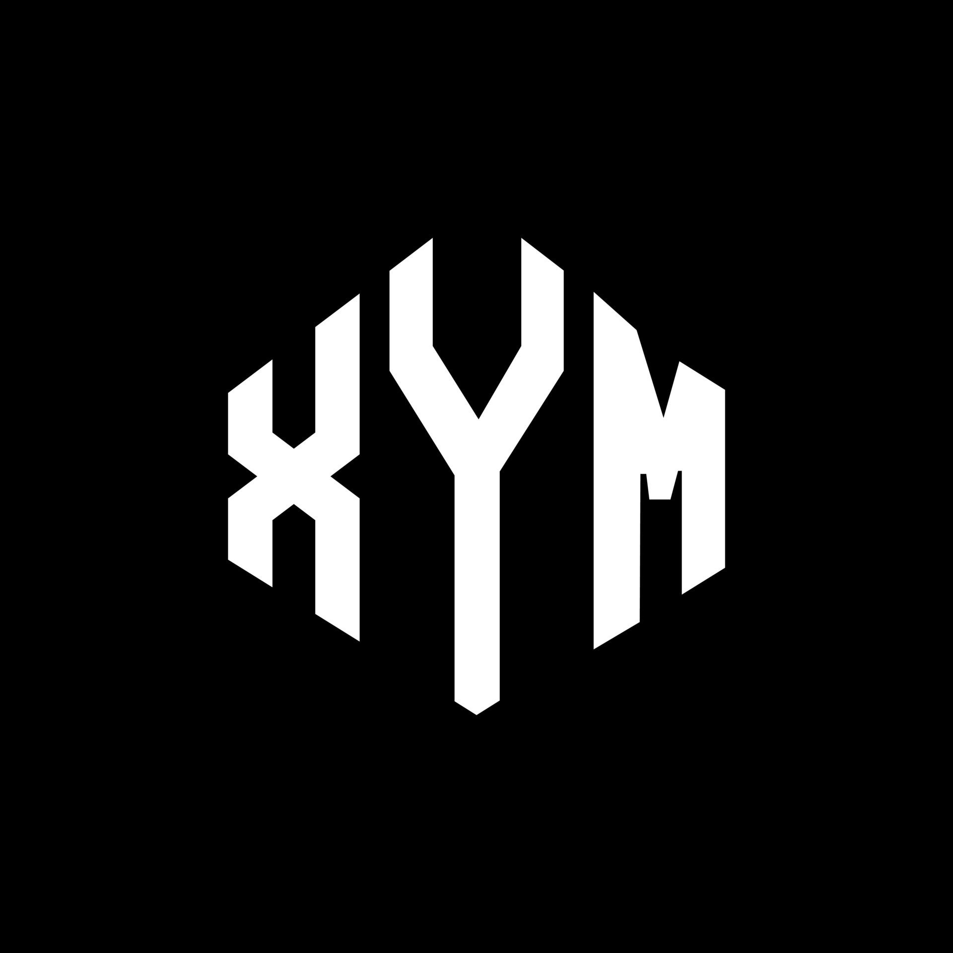 diseño de logotipo de letra xym con forma de polígono. Diseño de logotipo en forma de cubo y ...