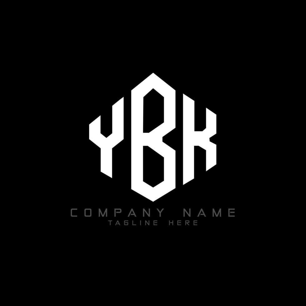 YBK letter logo design with polygon shape. YBK polygon and cube shape logo design. YBK hexagon ...