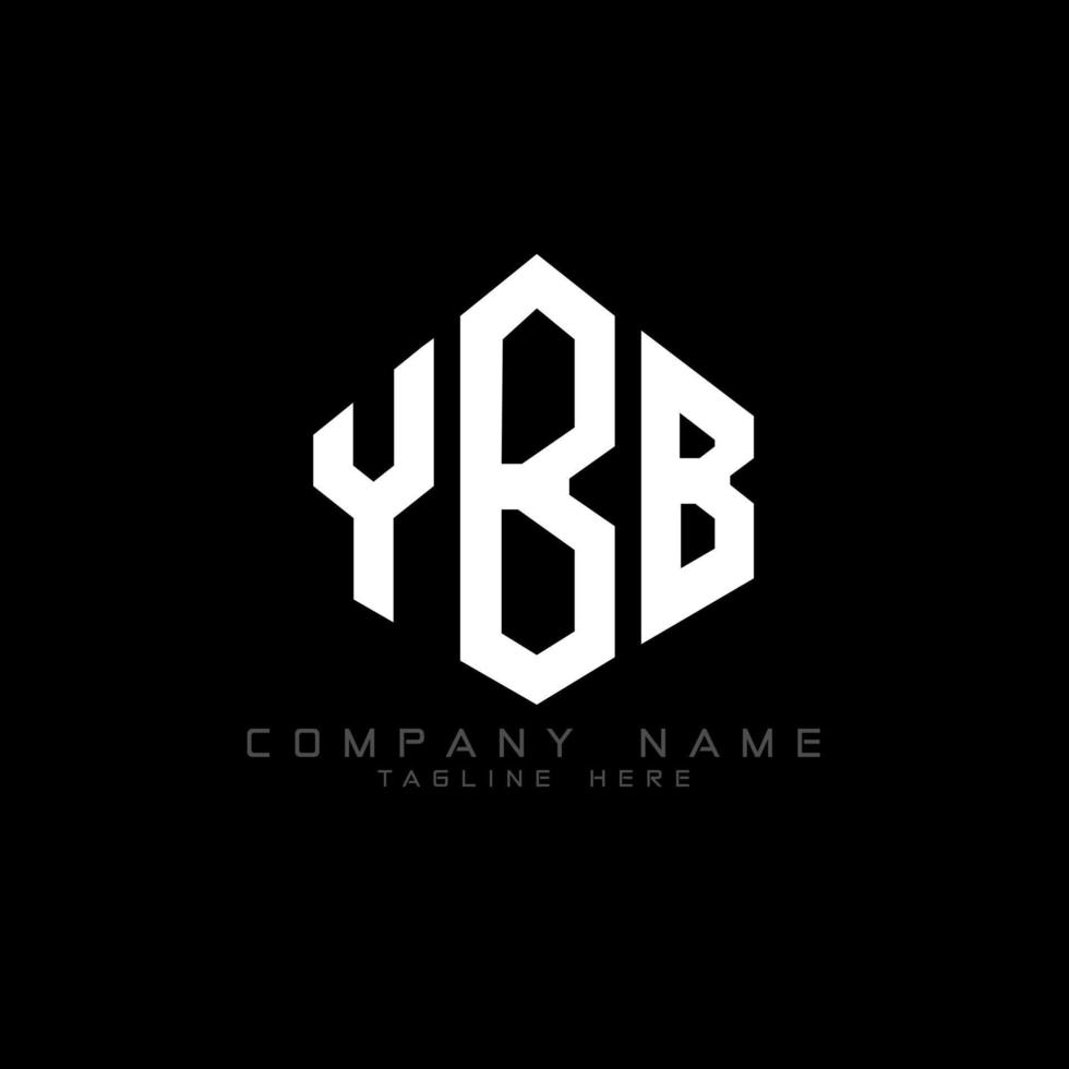 YBB letter logo design with polygon shape. YBB polygon and cube shape logo design. YBB hexagon ...