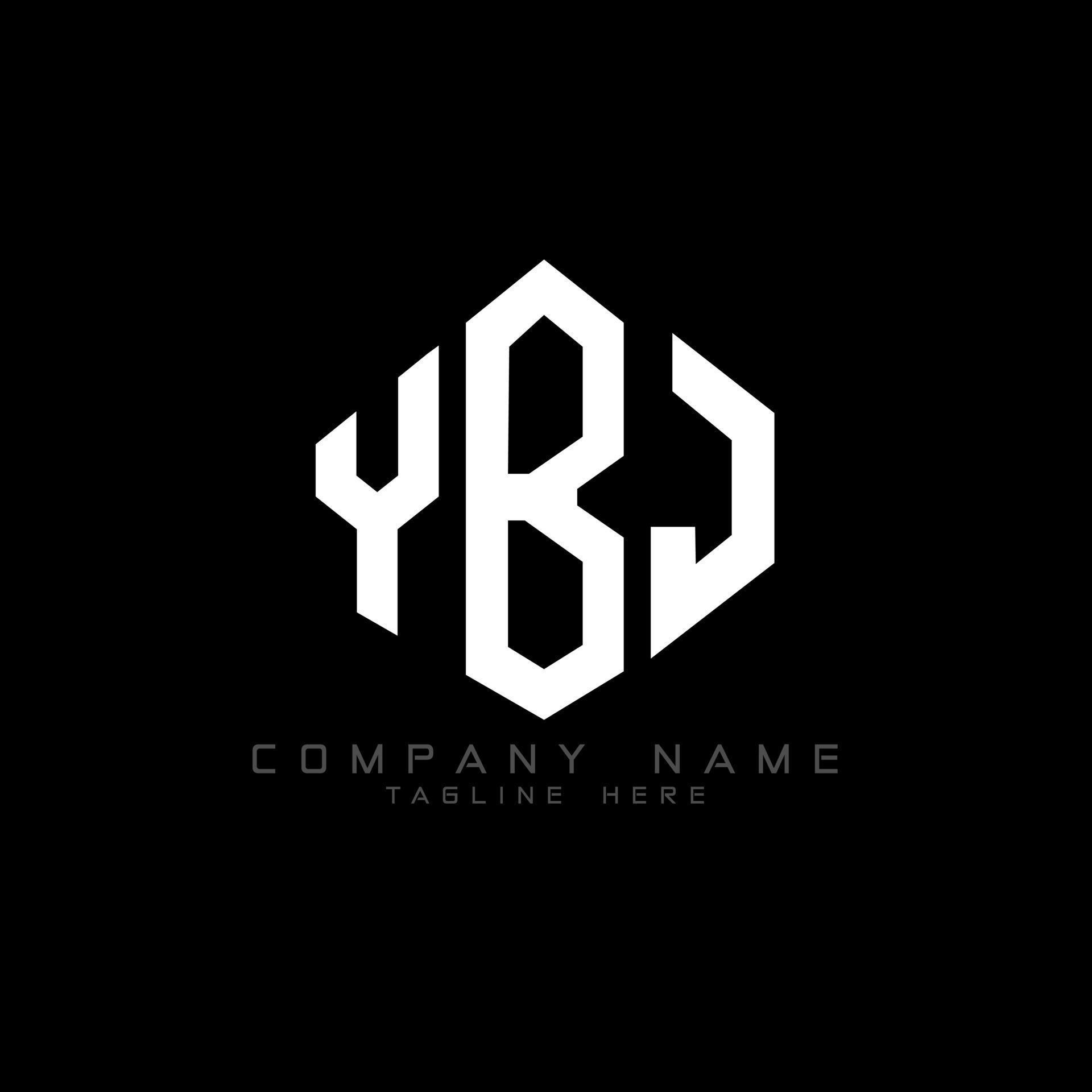 YBJ letter logo design with polygon shape. YBJ polygon and cube shape logo design. YBJ hexagon ...