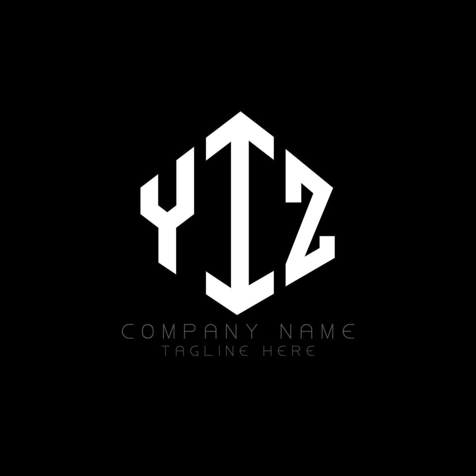 YIZ letter logo design with polygon shape. YIZ polygon and cube shape logo design. YIZ hexagon ...