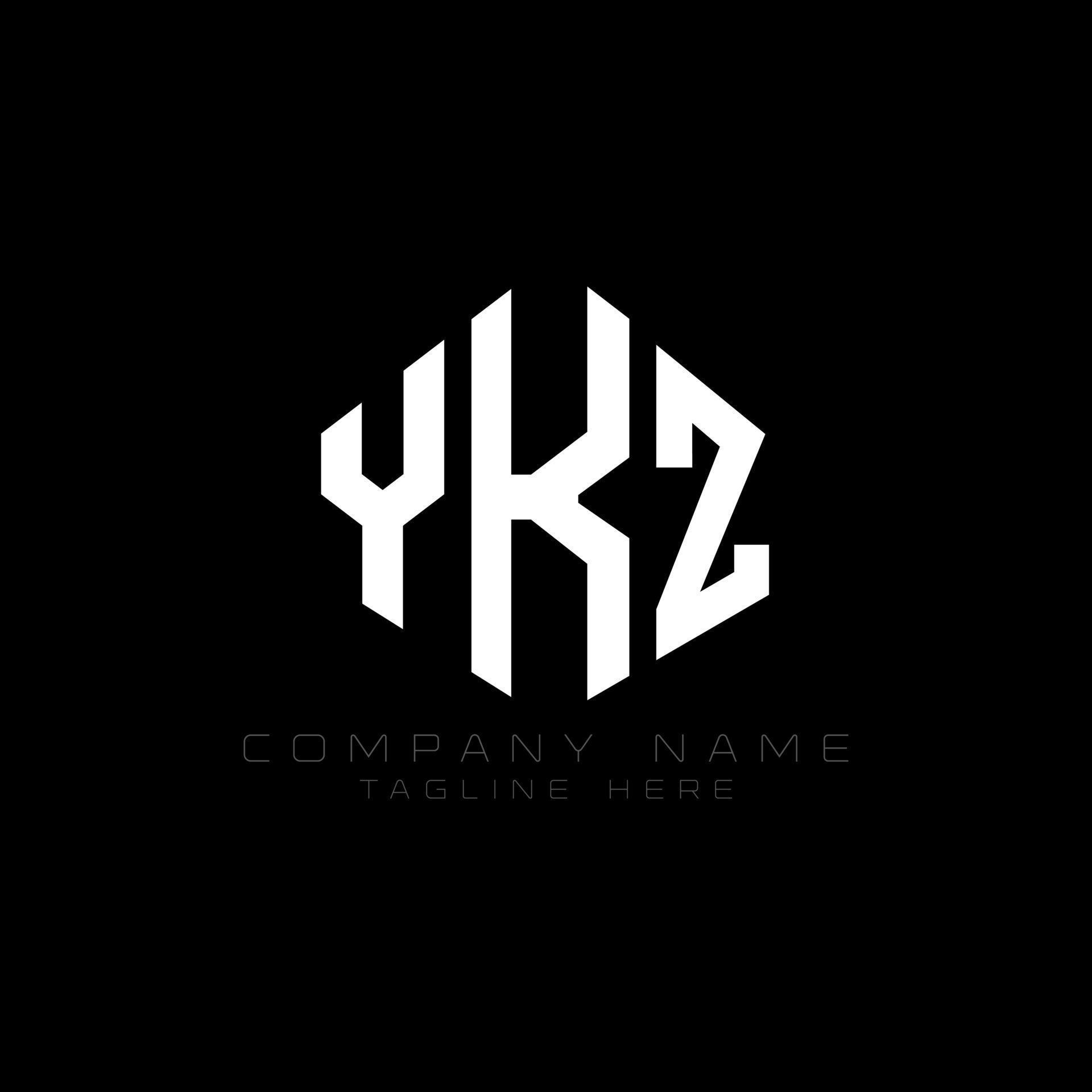 diseño de logotipo de letra ykz con forma de polígono. diseño de logotipo en forma de cubo y ...