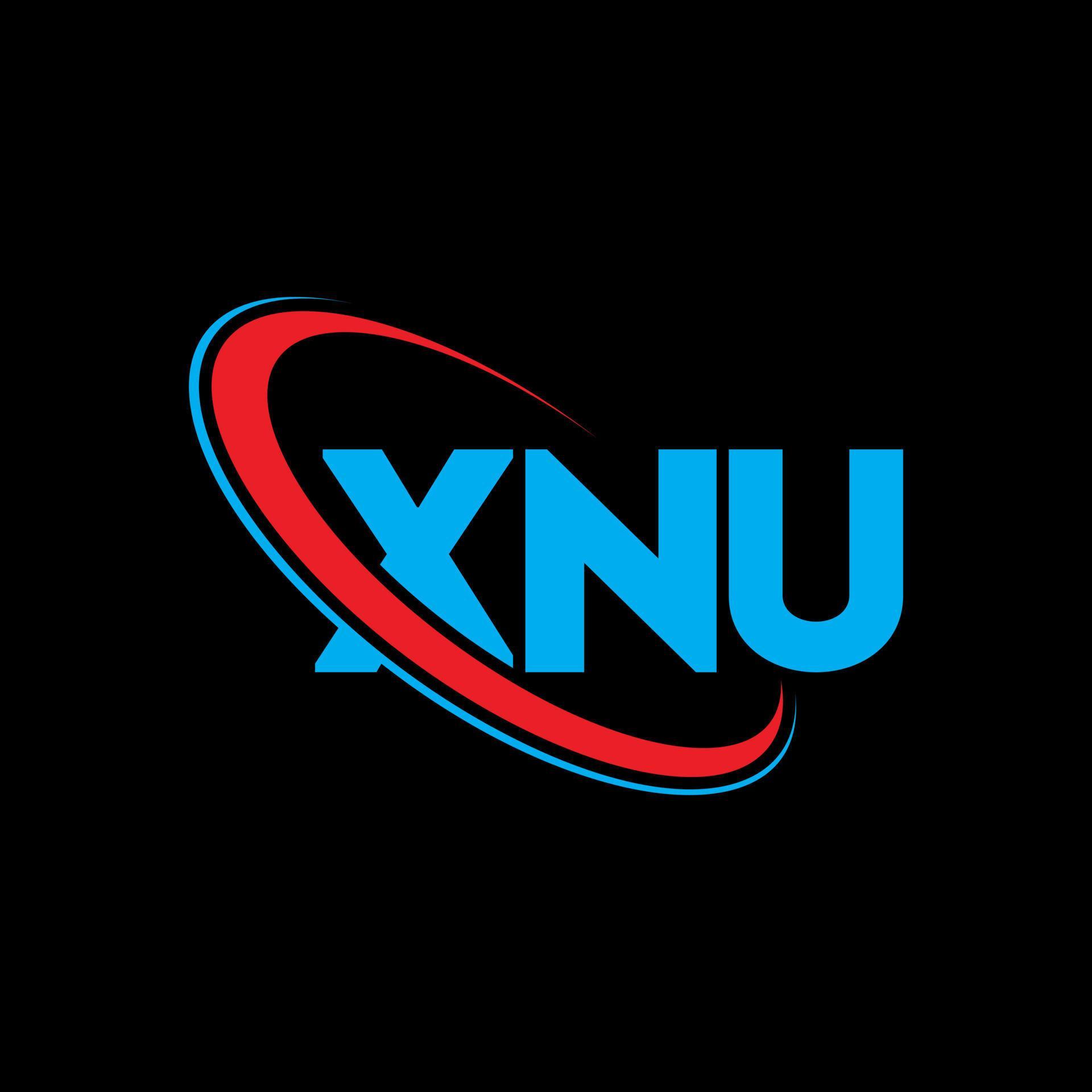 XNU logo. XNU letter. XNU letter logo design. Initials XNU logo linked with circle and uppercase ...