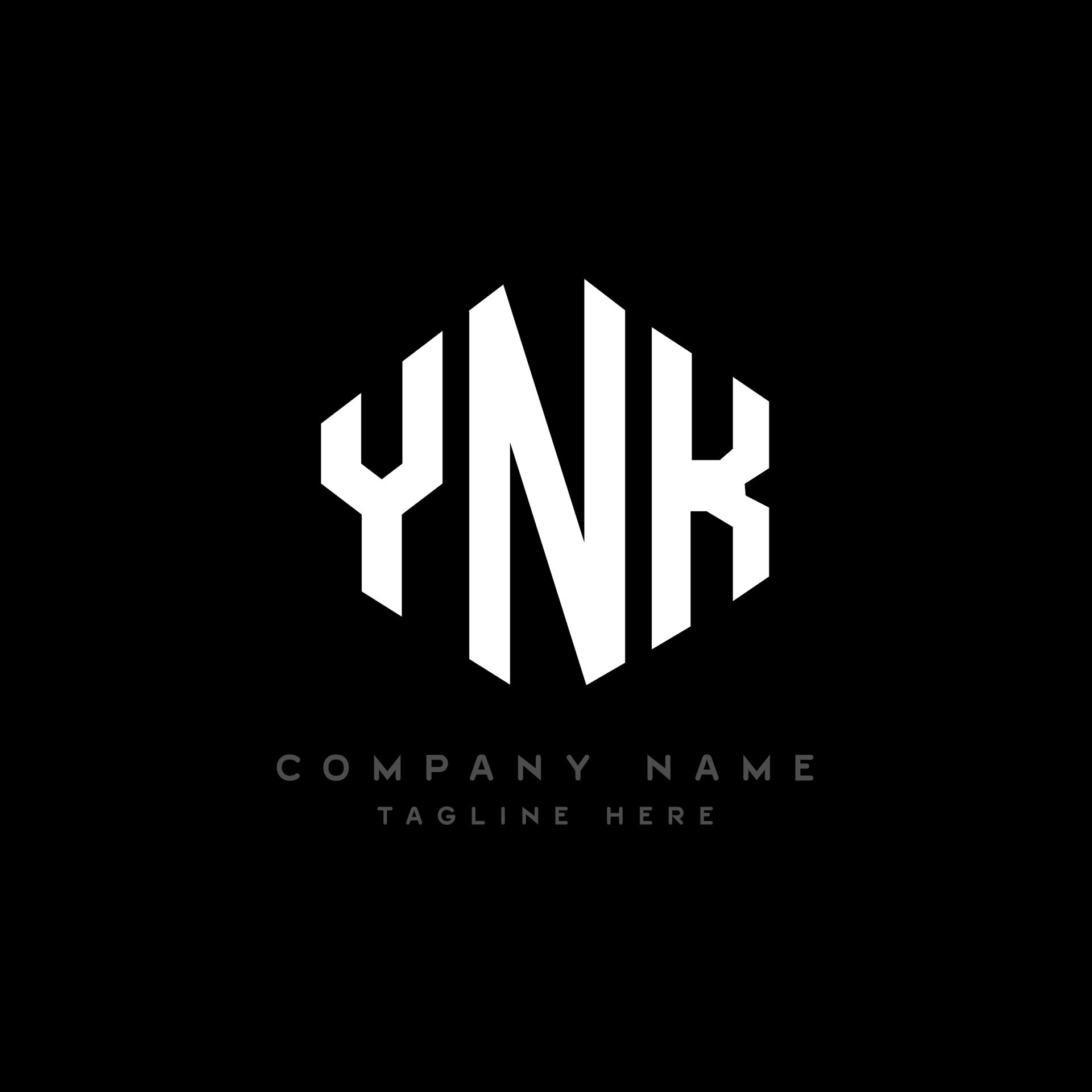 diseño de logotipo de letra ynk con forma de polígono. ynk polígono y diseño de logotipo en ...