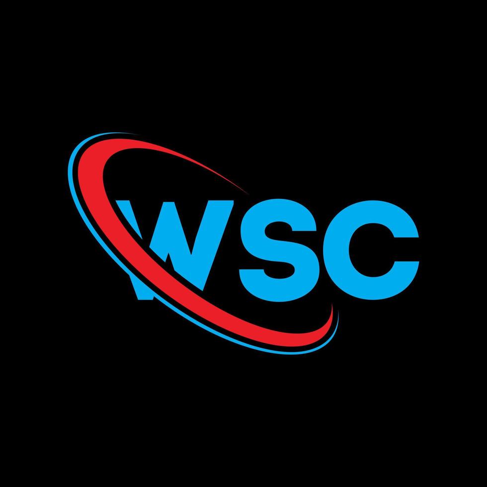 logotipo de wsc. carta wsc. diseño del logotipo de la letra wsc. logotipo de las iniciales wsc ...