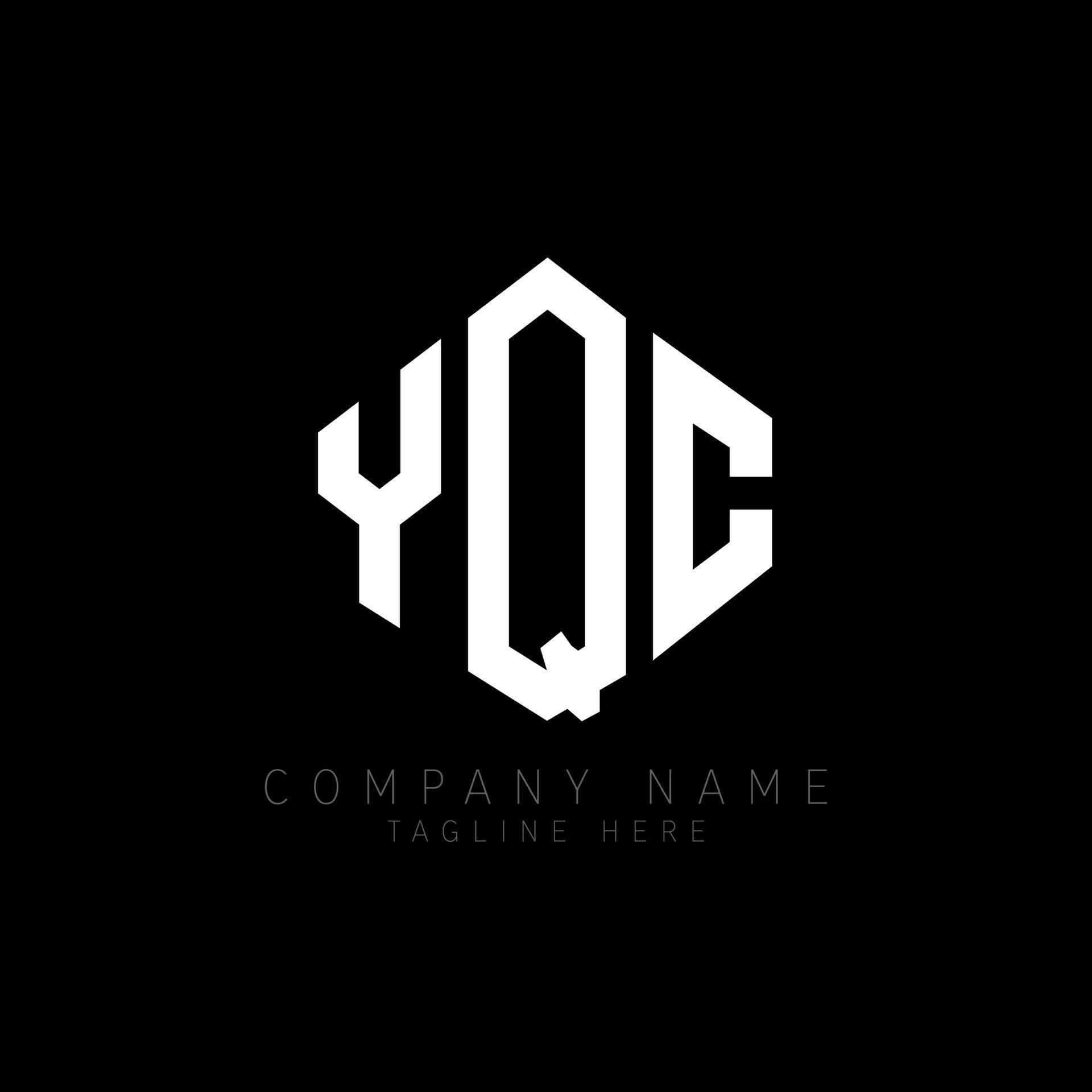 diseño de logotipo de letra yqc con forma de polígono. yqc polígono y diseño de logotipo en ...