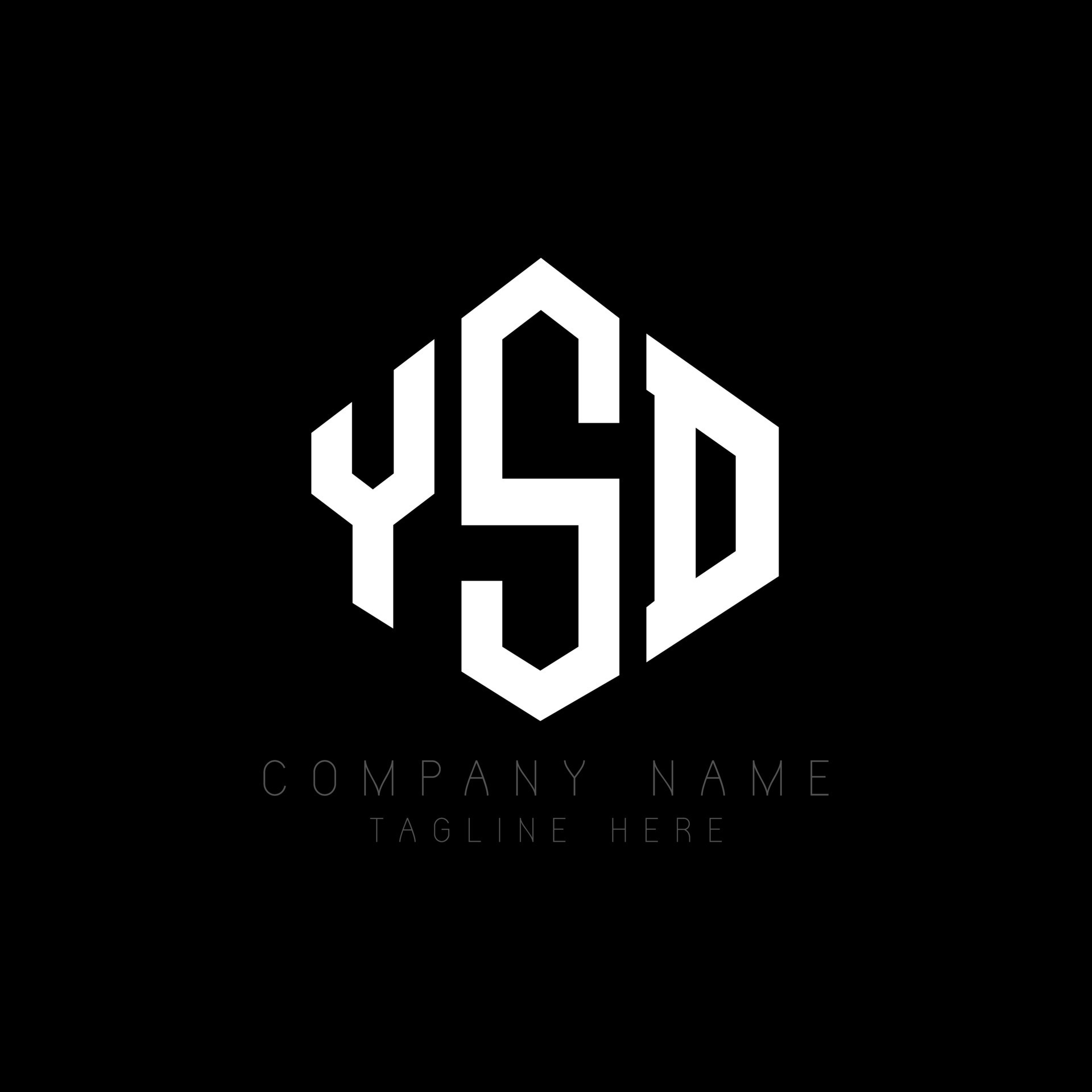 YSD letter logo design with polygon shape. YSD polygon and cube shape logo design. YSD hexagon ...