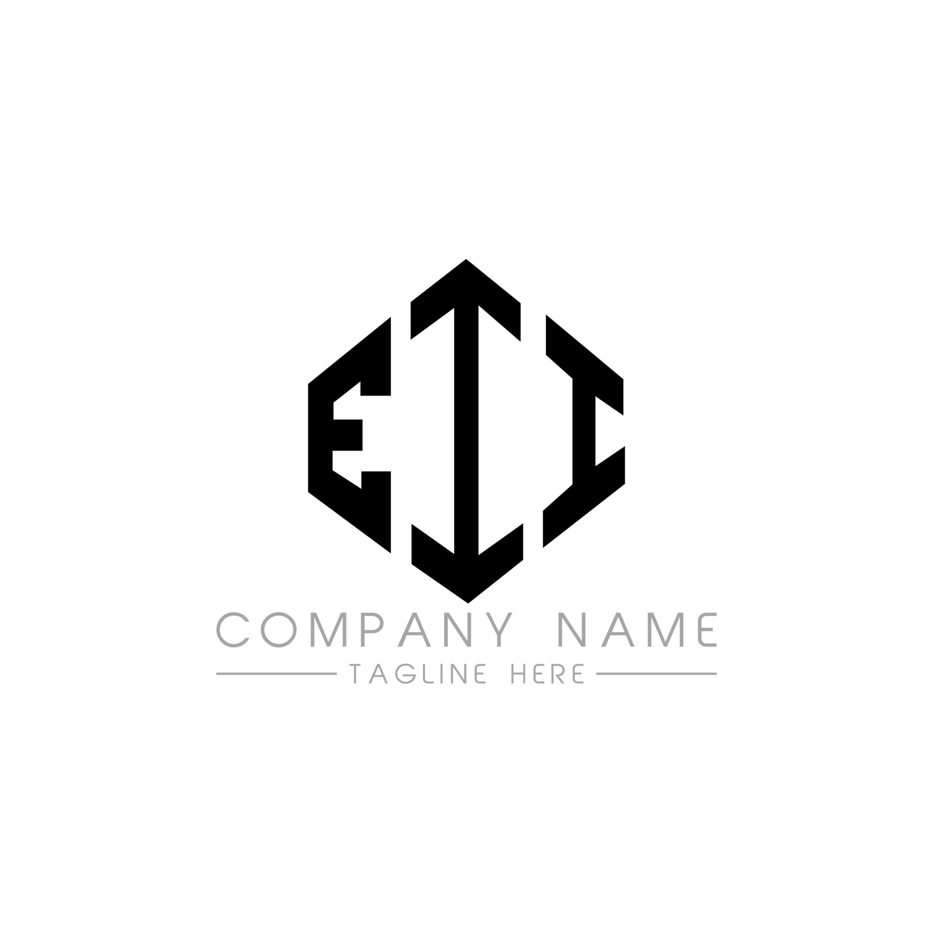 diseño de logotipo de letra eii con forma de polígono. eii polígono y diseño de logotipo en ...