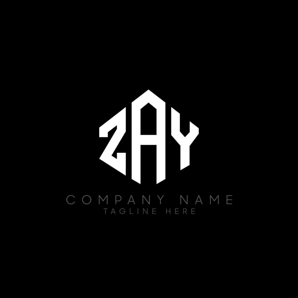 diseño de logotipo de letra zay con forma de polígono. monograma del logotipo del polígono zay ...