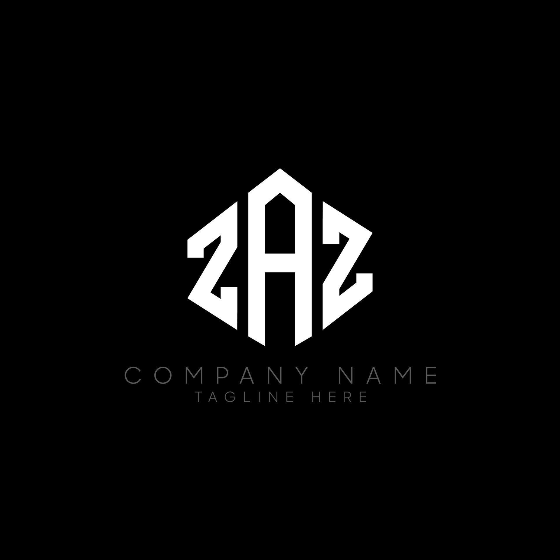 diseño de logotipo de letra zaz con forma de polígono. monograma del logotipo del polígono zaz ...