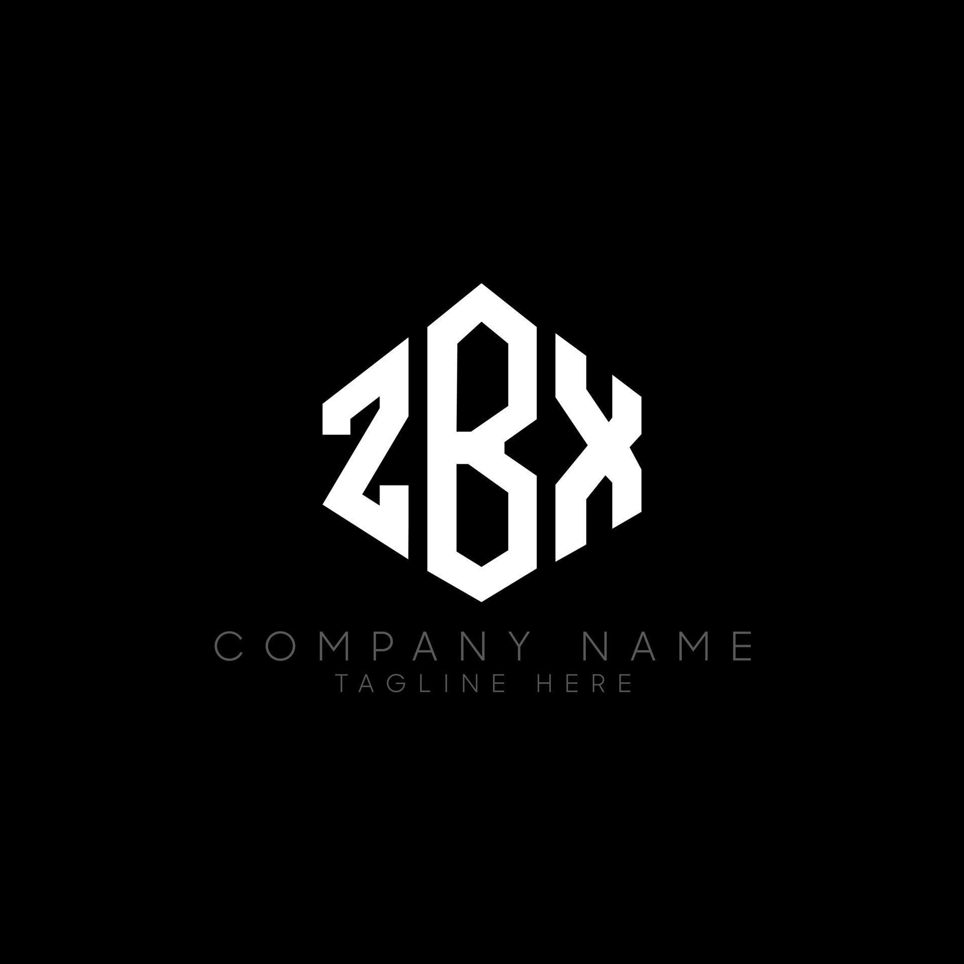 ZBX letter logo design with polygon shape. ZBX polygon and cube shape logo design. ZBX hexagon ...