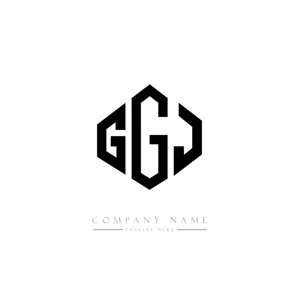 GGJ letter logo design with polygon shape. GGJ polygon and cube shape logo design. GGJ hexagon ...