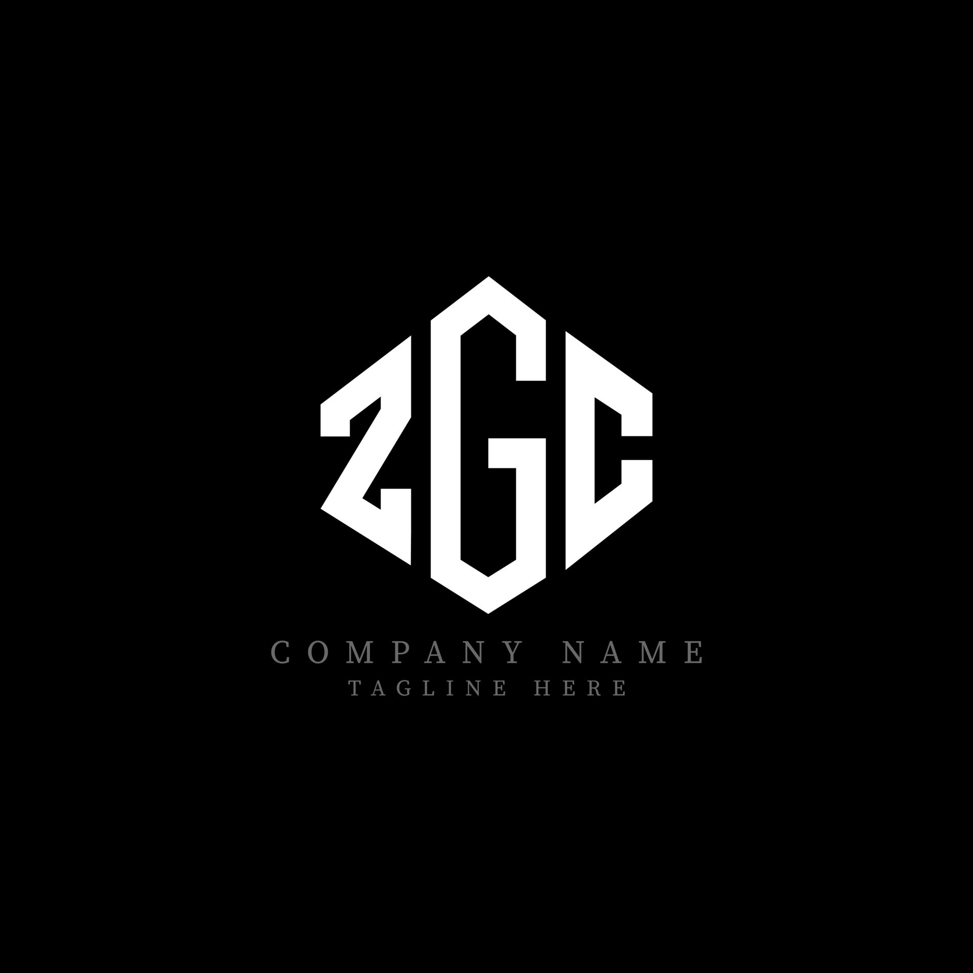 diseño de logotipo de letra zgc con forma de polígono. diseño de logotipo de forma de cubo y ...