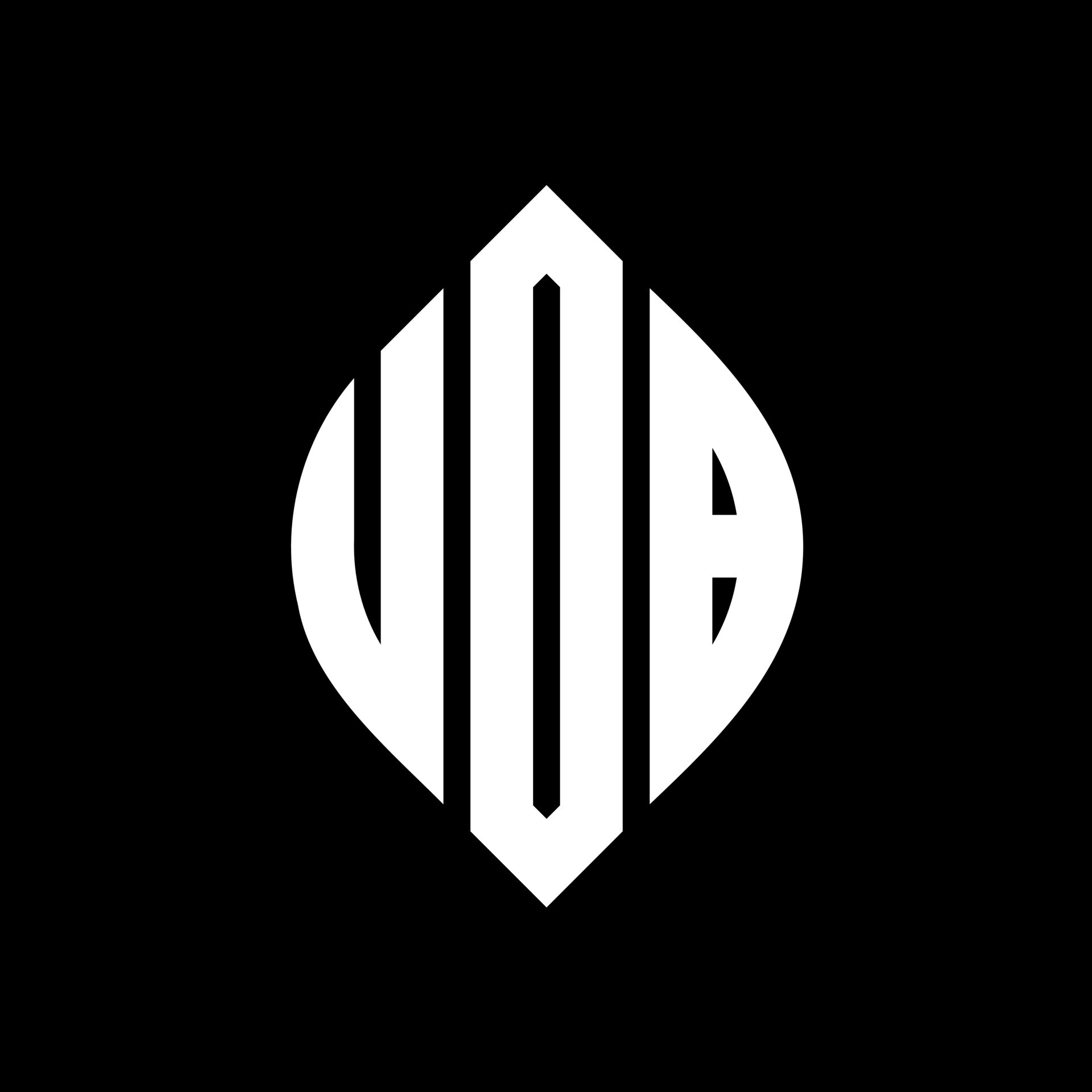 UOB circle letter logo design with circle and ellipse shape. UOB ellipse letters with ...