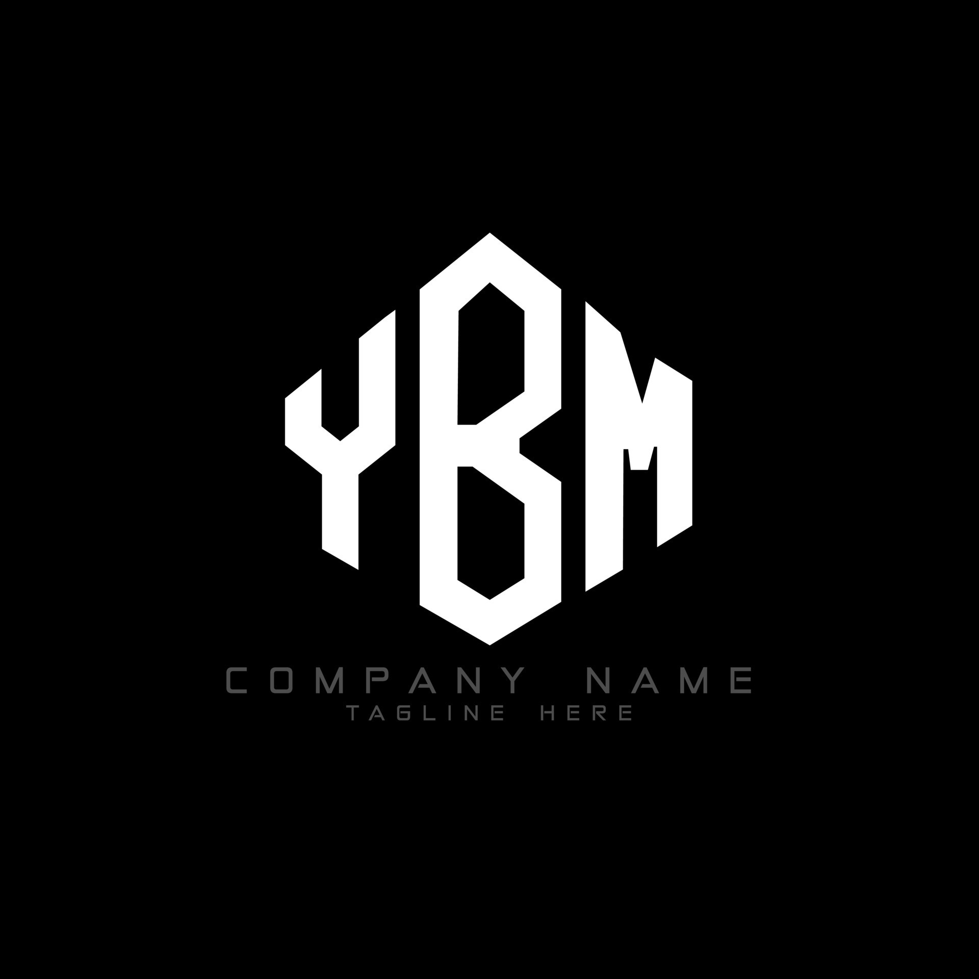 diseño de logotipo de letra ybm con forma de polígono. ybm polígono y diseño de logotipo en ...