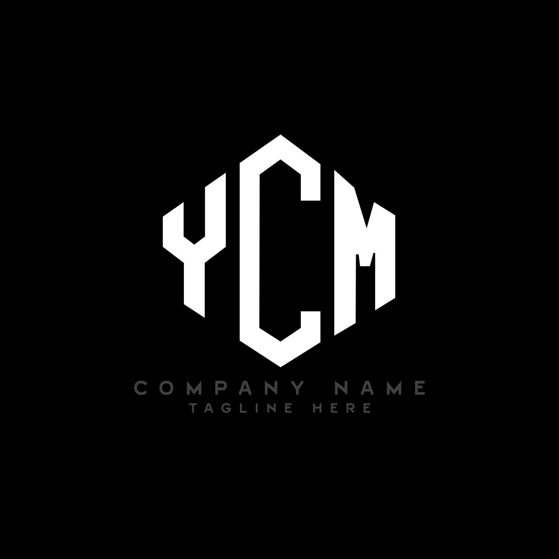 diseño de logotipo de letra ycm con forma de polígono. diseño de logotipo en forma de cubo y ...