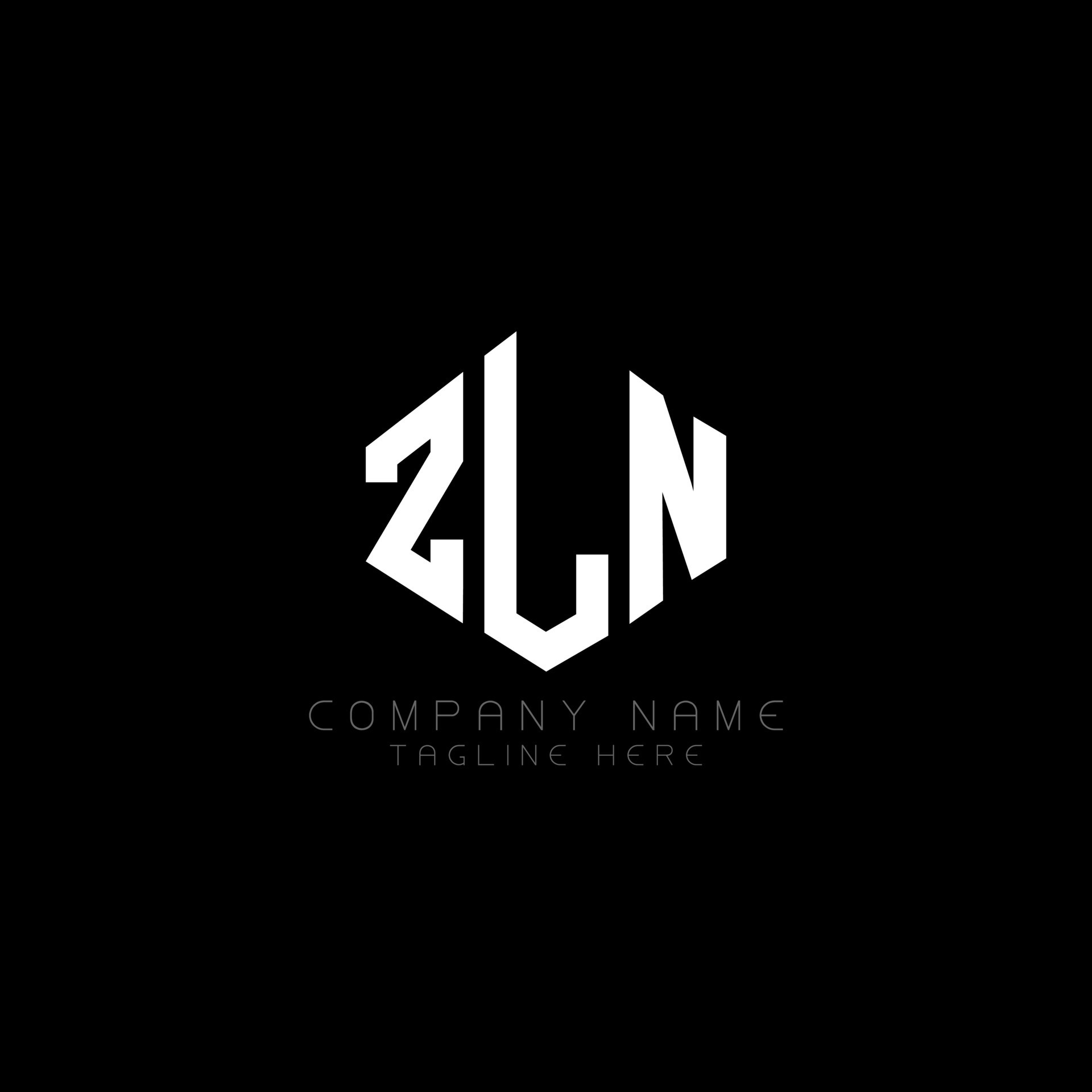 diseño de logotipo de letra zln con forma de polígono. Diseño de logotipo en forma de cubo y ...