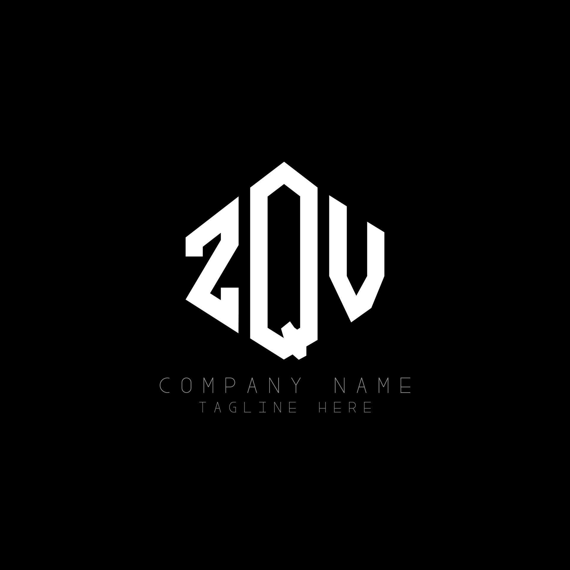 ZQV letter logo design with polygon shape. ZQV polygon and cube shape logo design. ZQV hexagon ...