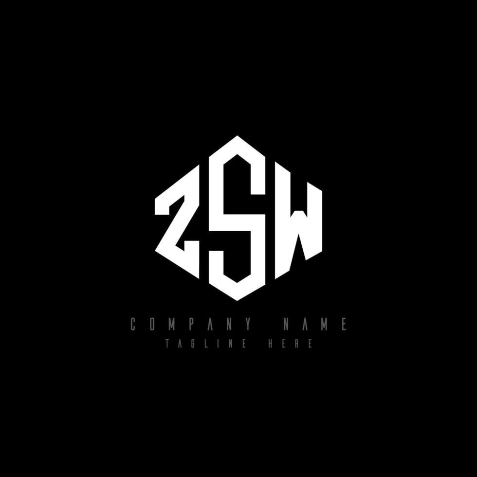 diseño de logotipo de letra zsw con forma de polígono. Diseño de logotipo en forma de cubo y ...