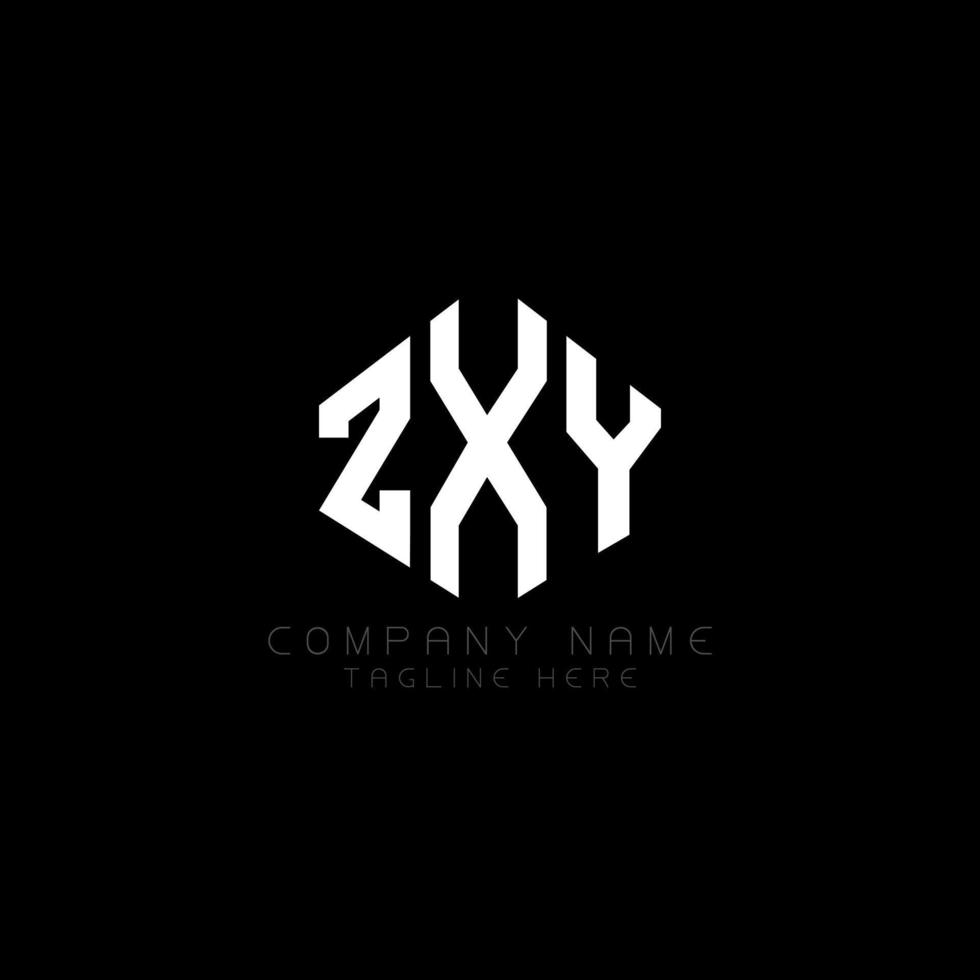 diseño de logotipo de letra zxy con forma de polígono. Diseño de logotipo en forma de cubo y ...