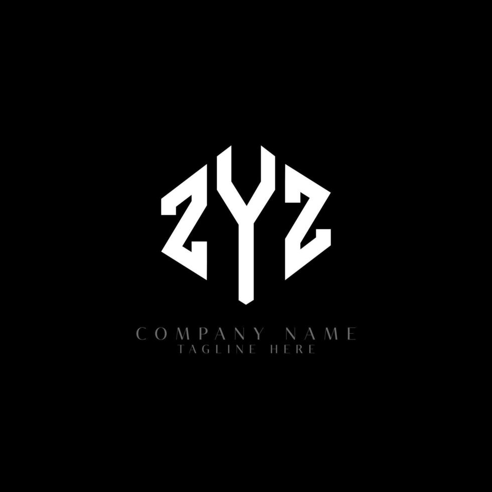 diseño de logotipo de letra zyz con forma de polígono. diseño de logotipo en forma de cubo y ...