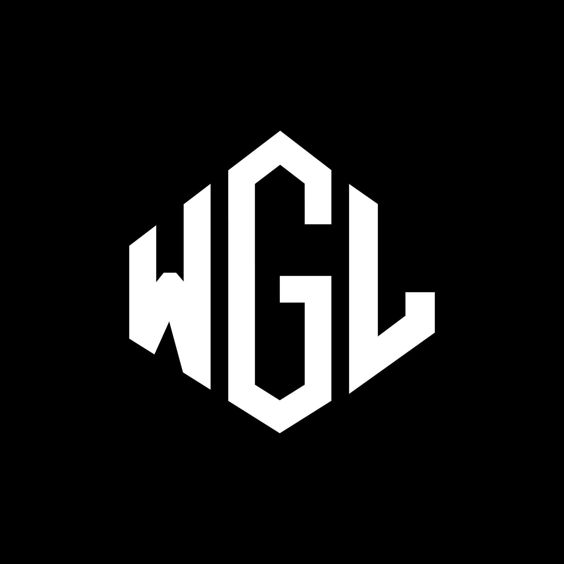 diseño de logotipo de letra wgl con forma de polígono. diseño de logotipo en forma de cubo y ...