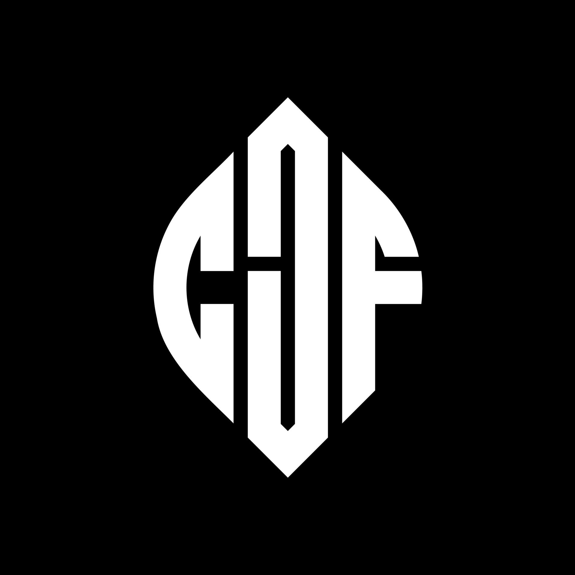 cjf diseño de logotipo de letra circular con forma de círculo y elipse ...