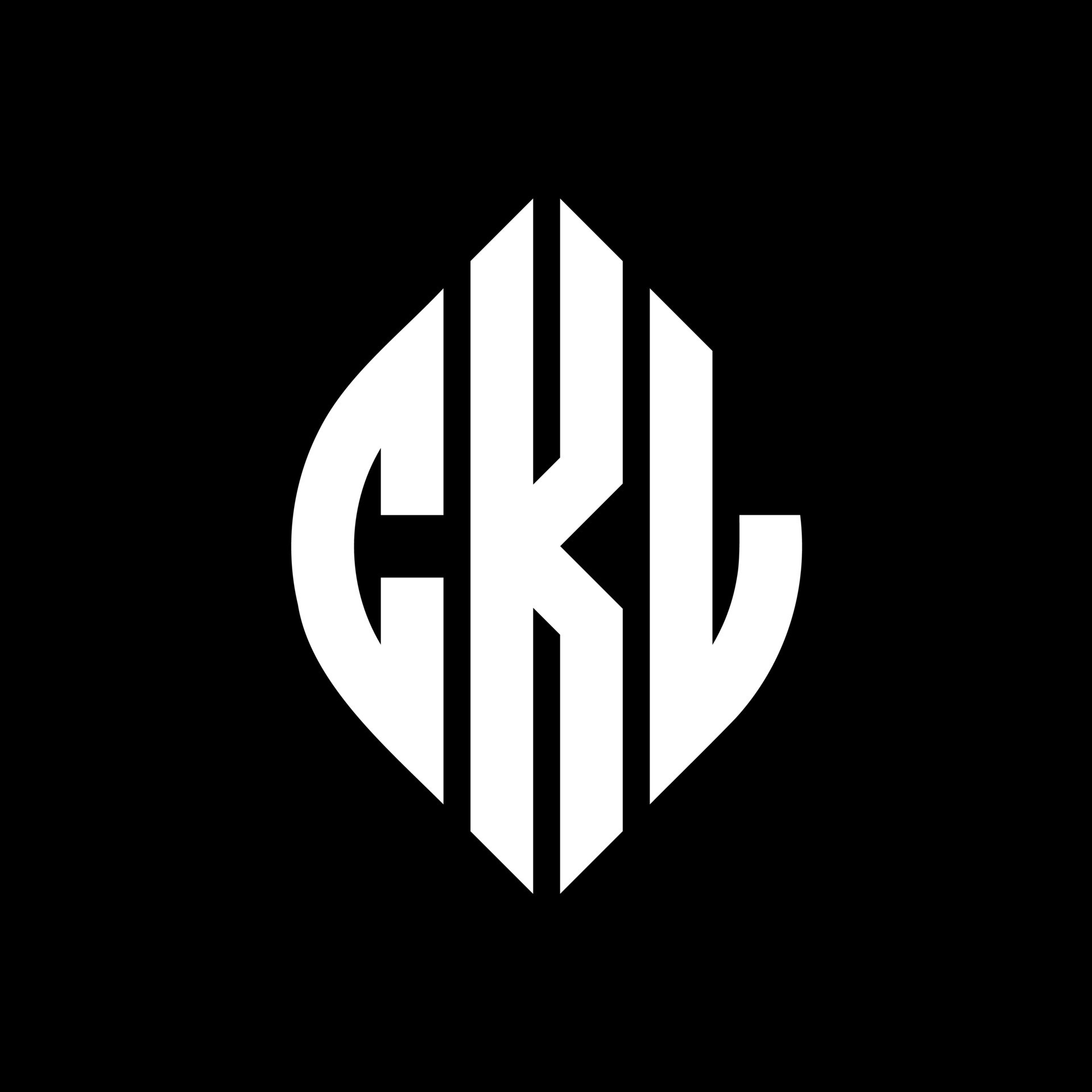 diseño de logotipo de letra de círculo ckl con forma de círculo y elipse. ckl letras elipses con ...