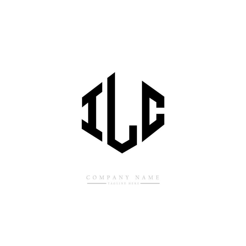diseño de logotipo de letra ilc con forma de polígono. diseño de logotipo en forma de cubo y ...
