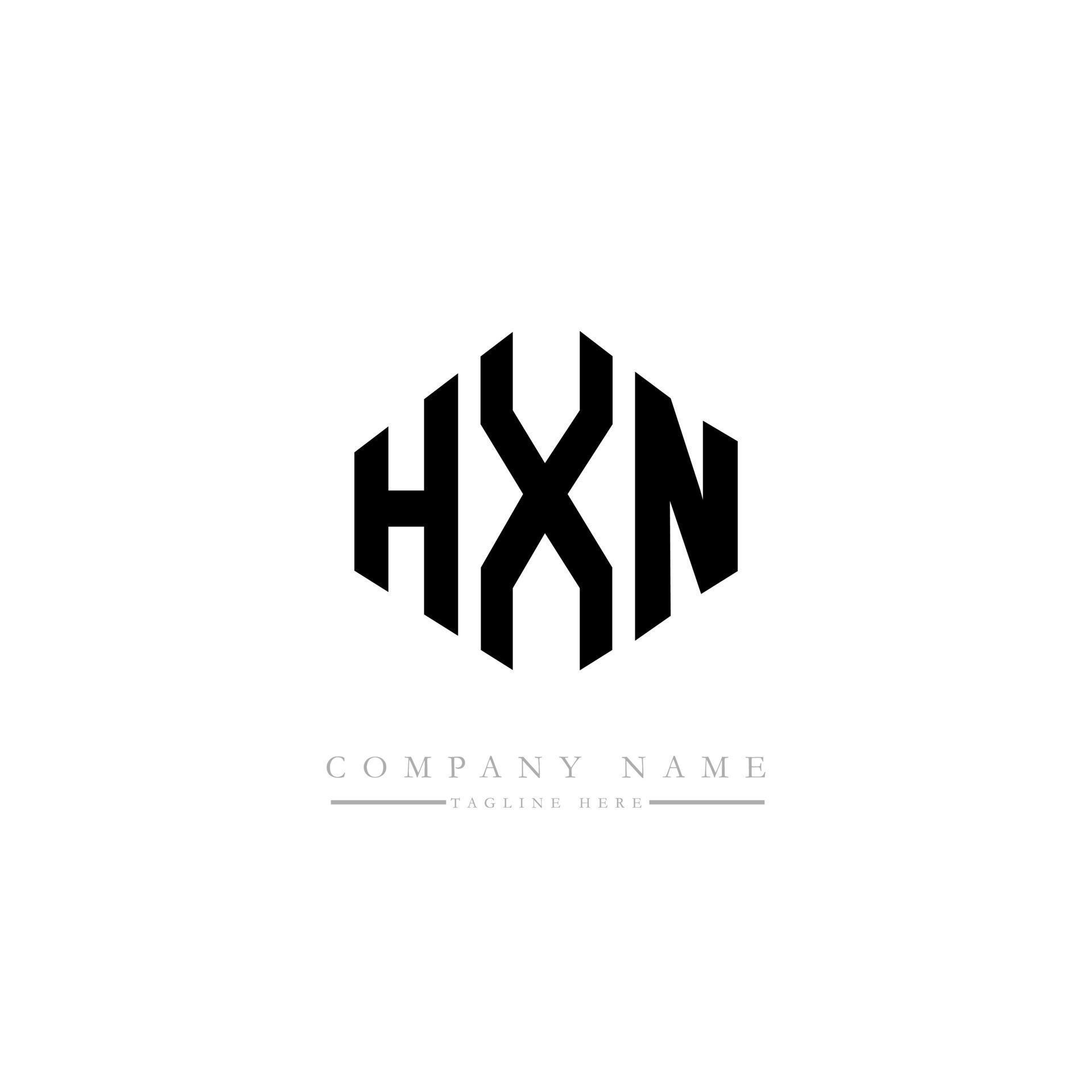 HXN letter logo design with polygon shape. HXN polygon and cube shape logo design. HXN hexagon ...