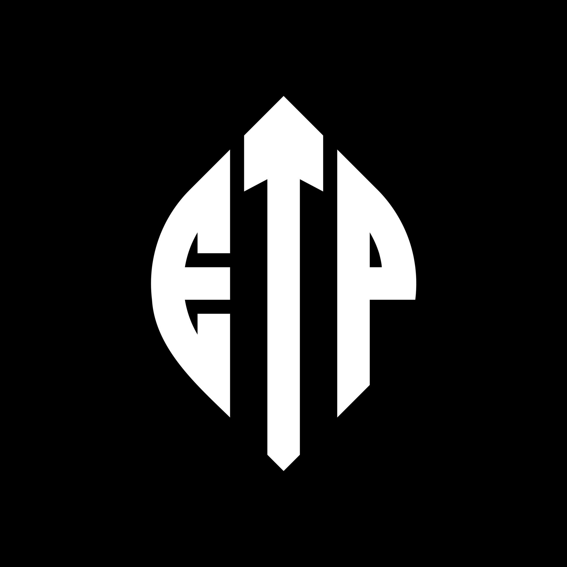 ETP circle letter logo design with circle and ellipse shape. ETP ...
