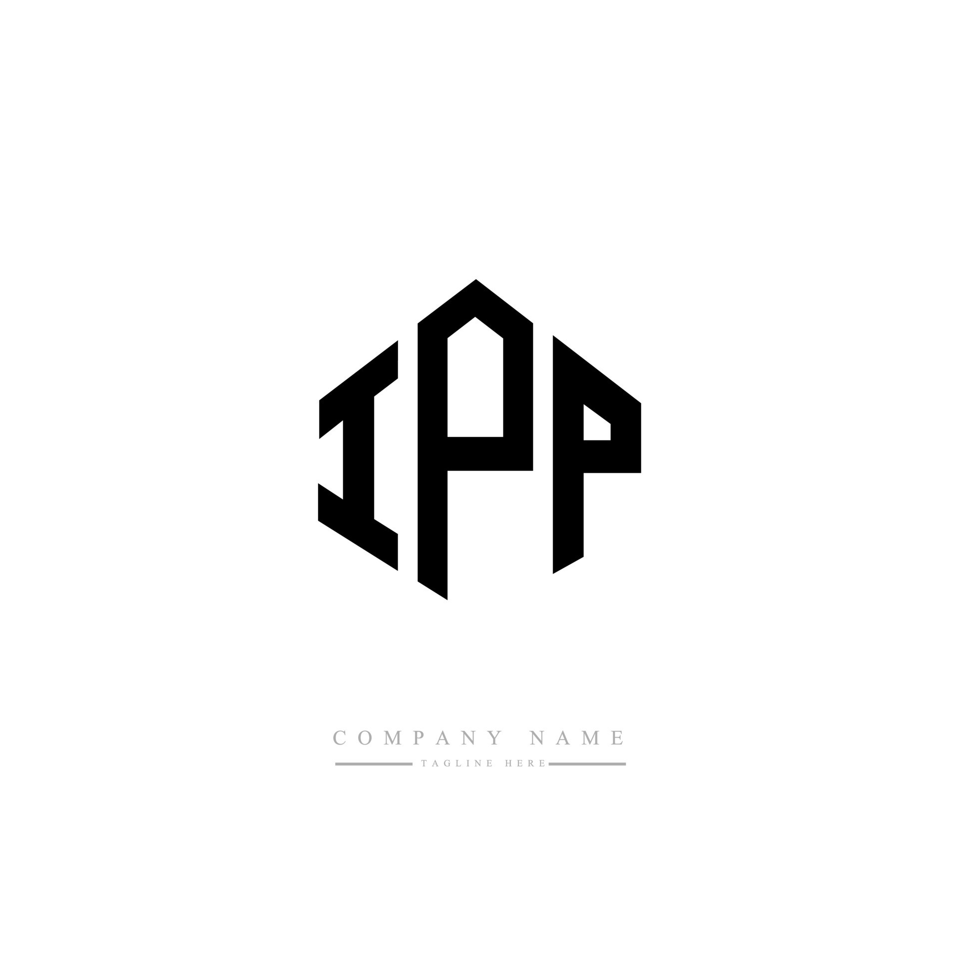 IPP letter logo design with polygon shape. IPP polygon and cube shape logo design. IPP hexagon ...