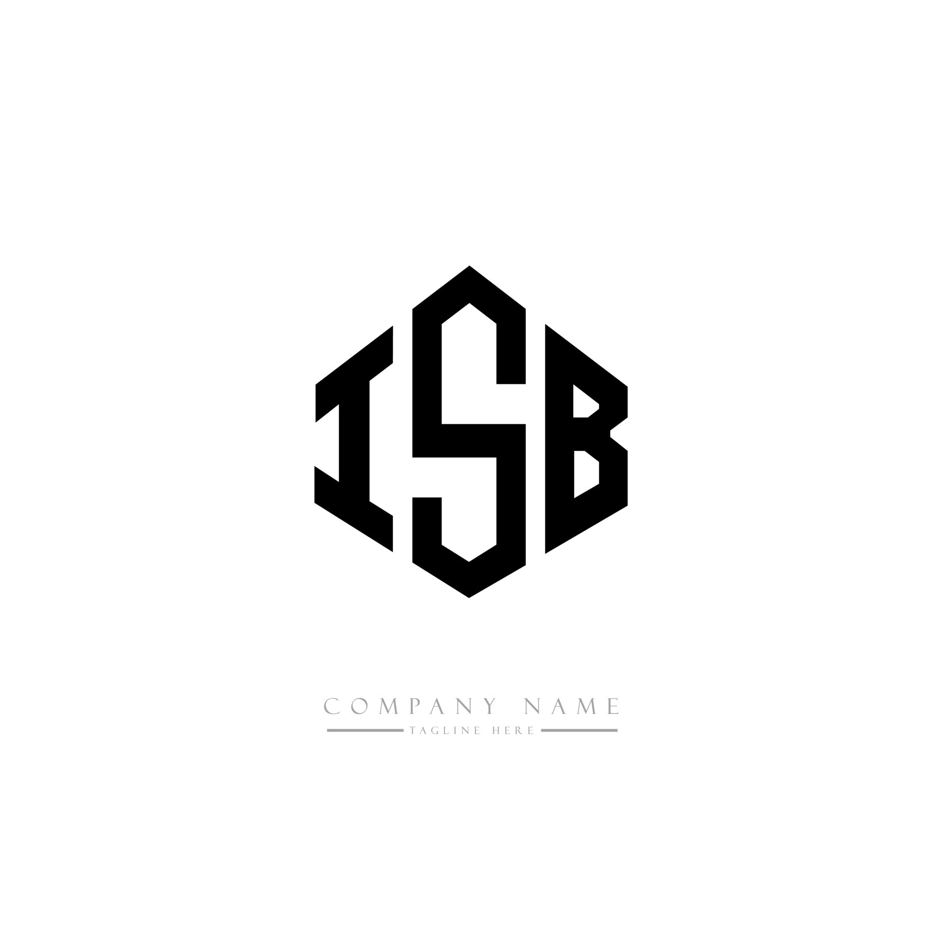 diseño de logotipo de letra isb con forma de polígono. isb polígono y diseño de logotipo en ...