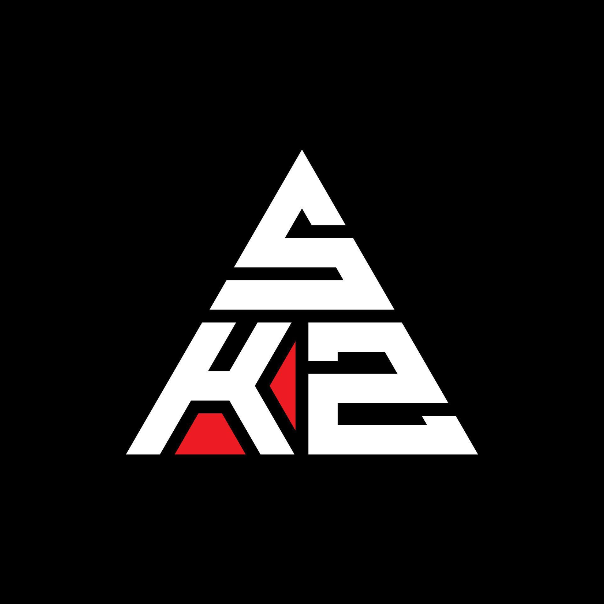 SKZ triangle letter logo design with triangle shape. SKZ triangle logo design monogram. SKZ ...