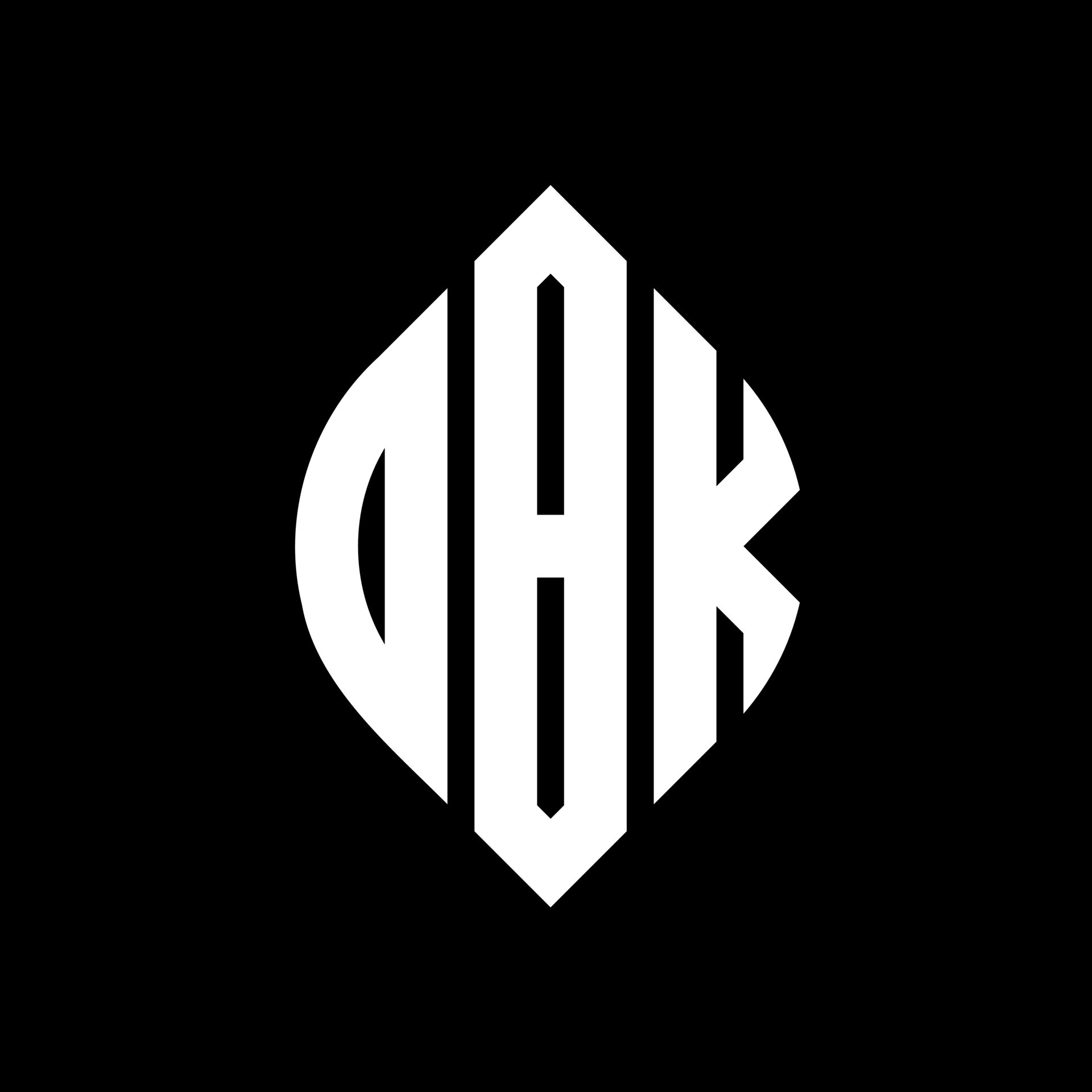 Obk Circle Letter Logo Design With Circle And Ellipse Shape Obk Ellipse Letters With